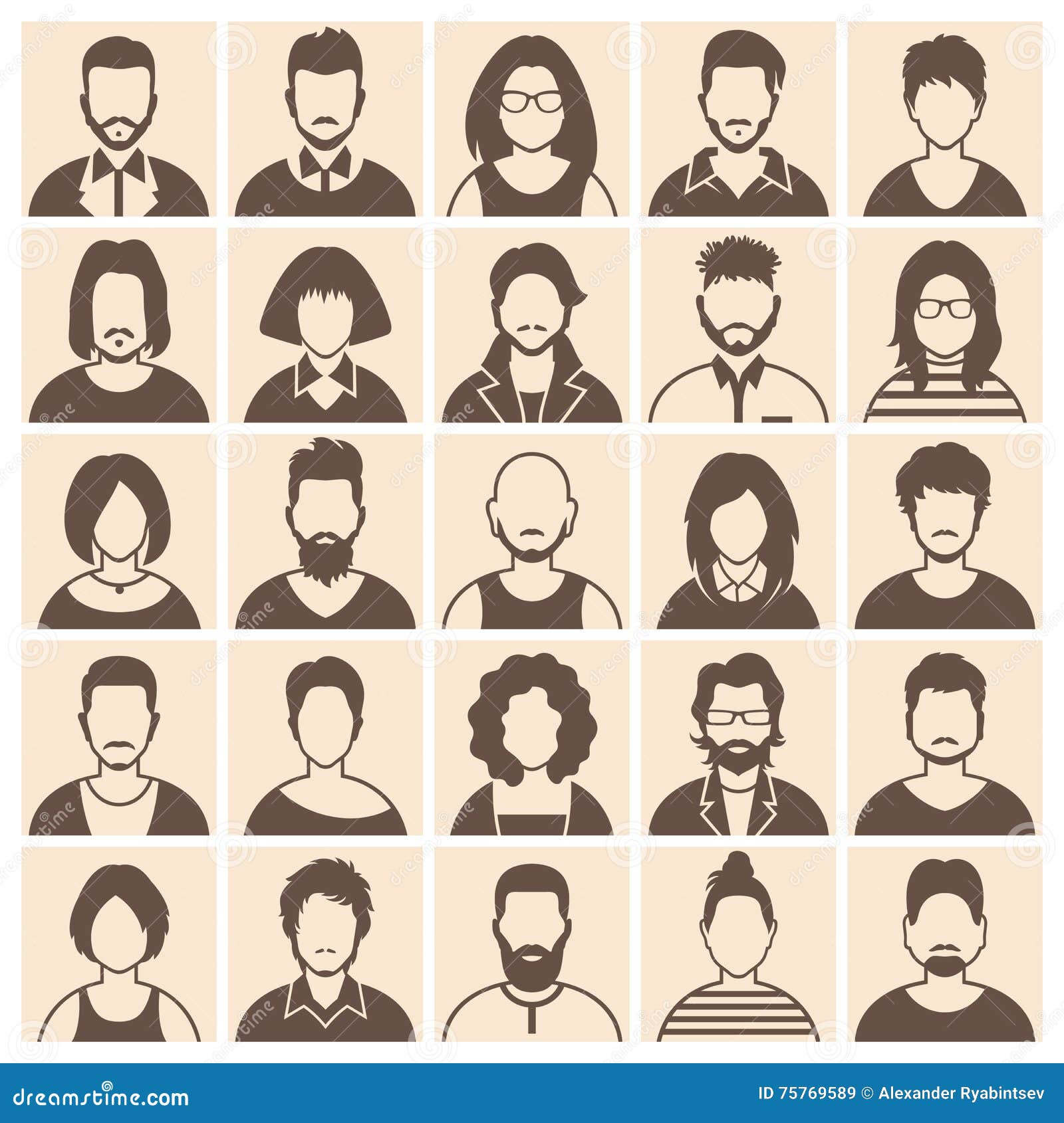 People Icon Set. Vector Illustration Stock Vector - Illustration of ...