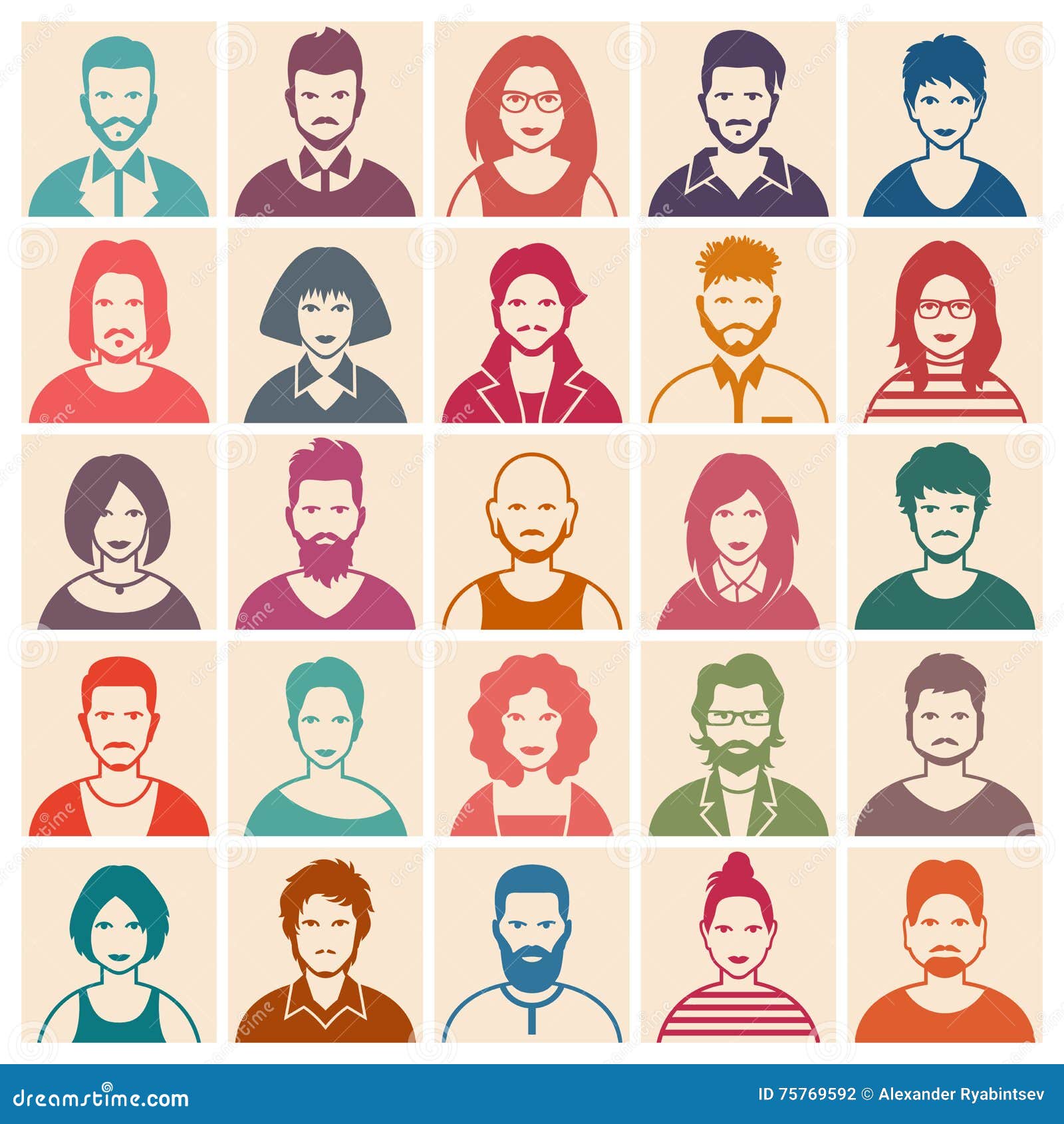 People Icon Set. Vector Illustration Stock Vector - Illustration of ...