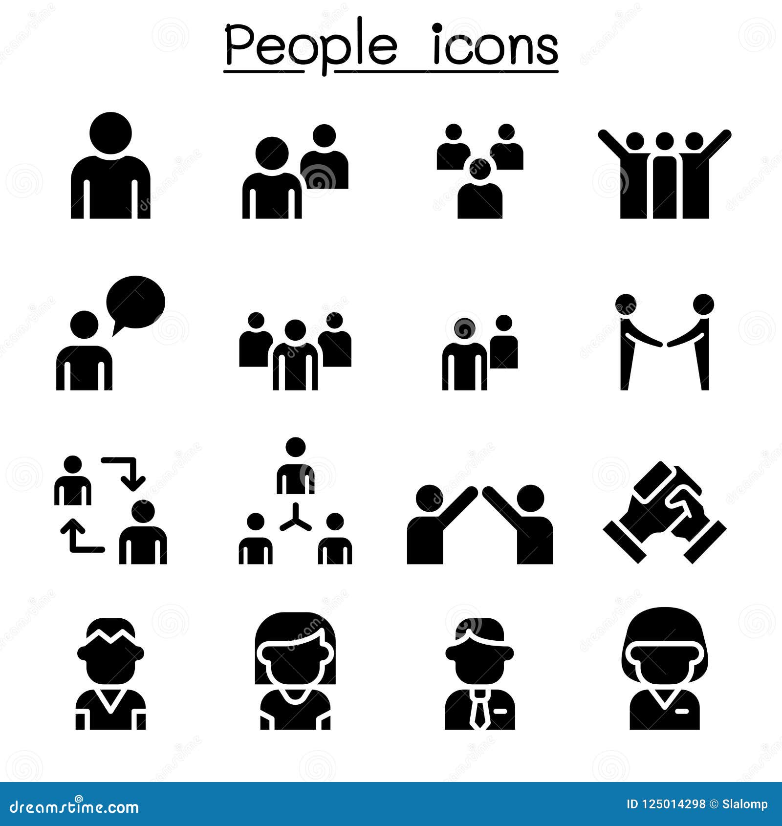 People icon set stock vector. Illustration of member - 125014298