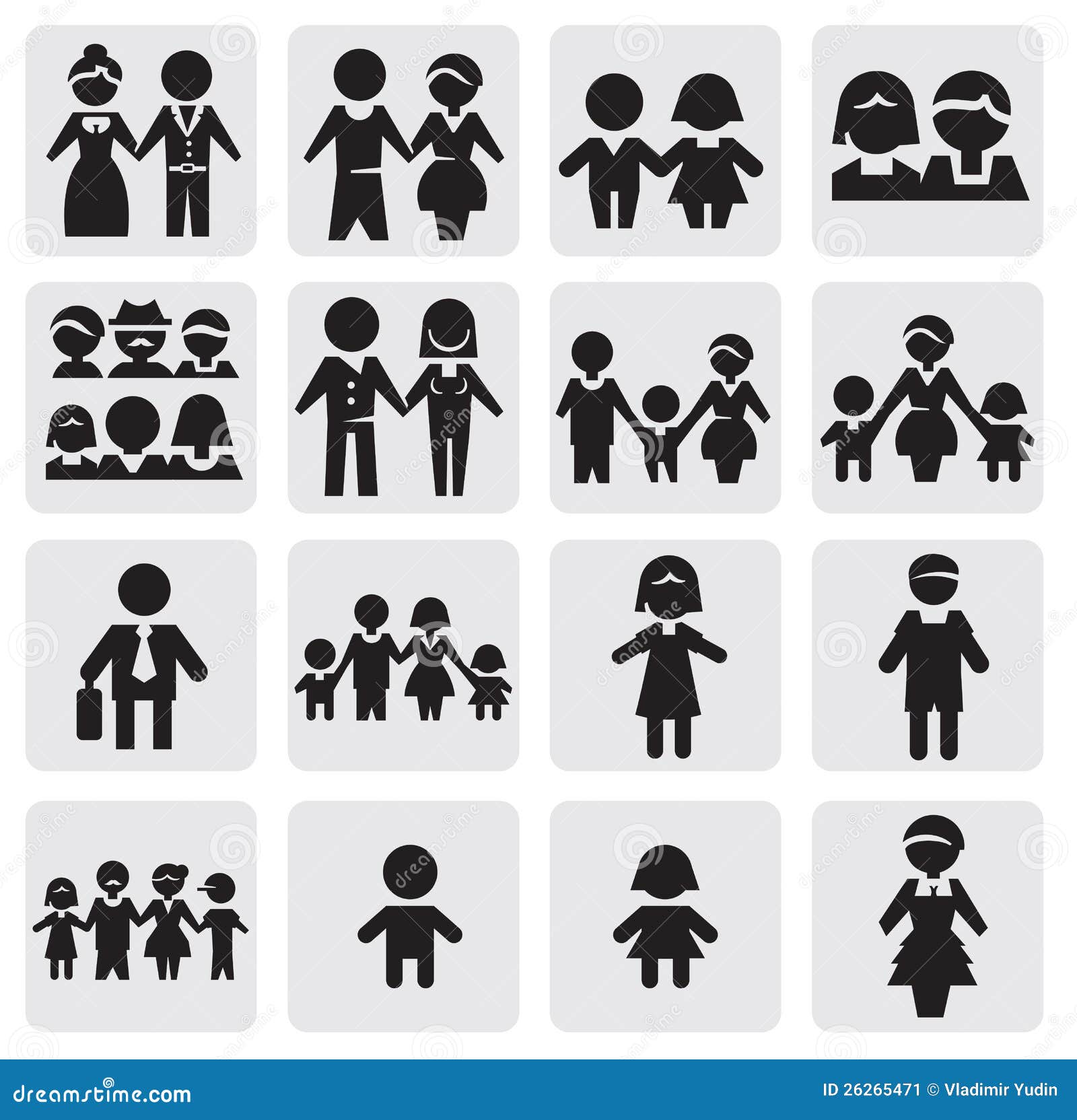 Icons Of People, Stick Figure Man Pictogram, People Stand, Sit, Lie In ...