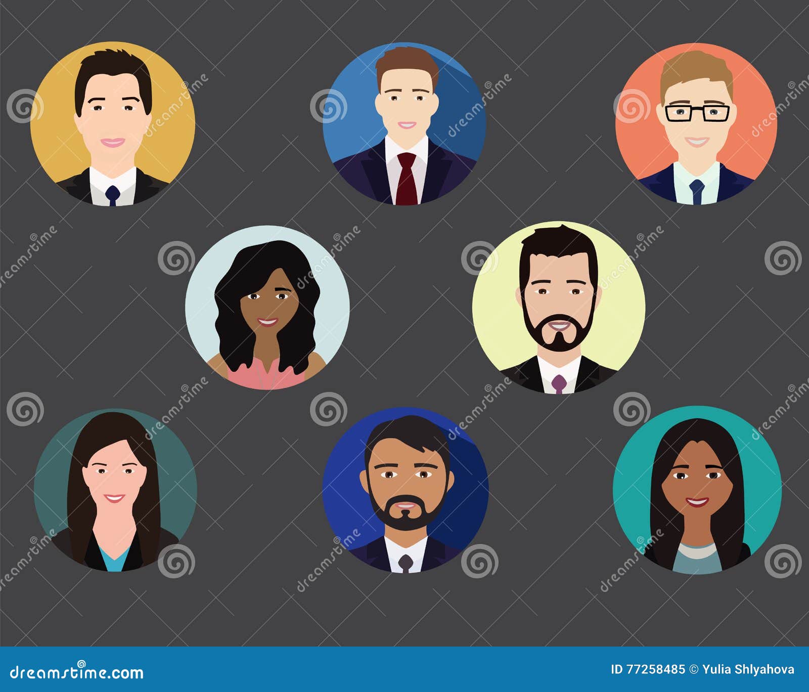 People icons color stock vector. Illustration of businessman - 77258485