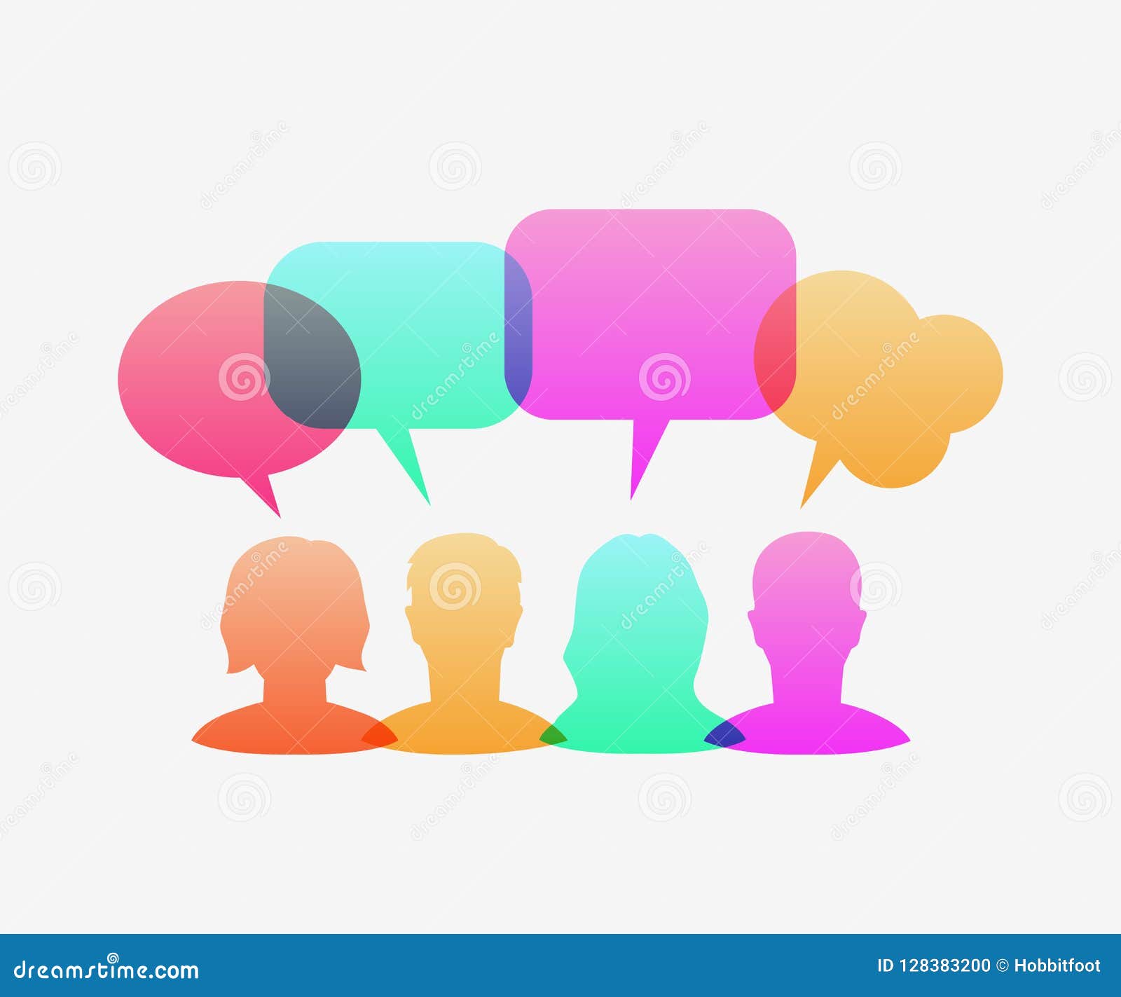 People Icons with Colorful Dialog Speech Bubbles. Communication and ... People Icons with Colorful Dialog Speech Bubbles. Communication and ...