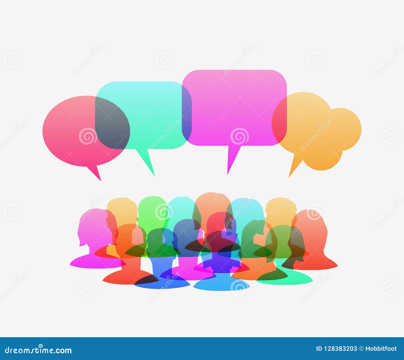 People Icons with Colorful Dialog Speech Bubbles. Communication and ... People Icons with Colorful Dialog Speech Bubbles. Communication and ...