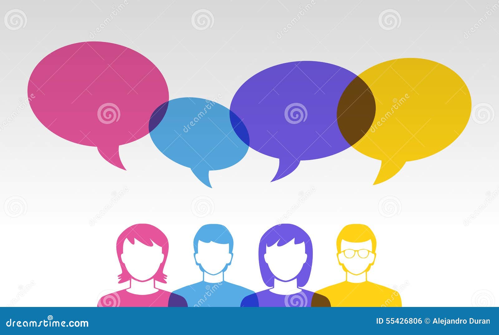 Colorful Speech Boxes Vector Illustration Cartoon | CartoonDealer.com ...