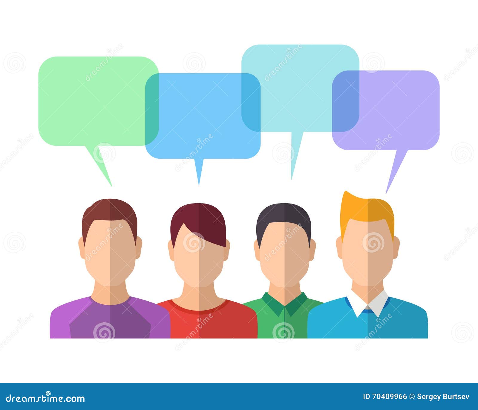 People Icons with Dialog Bubbles Stock Vector - Illustration of ...