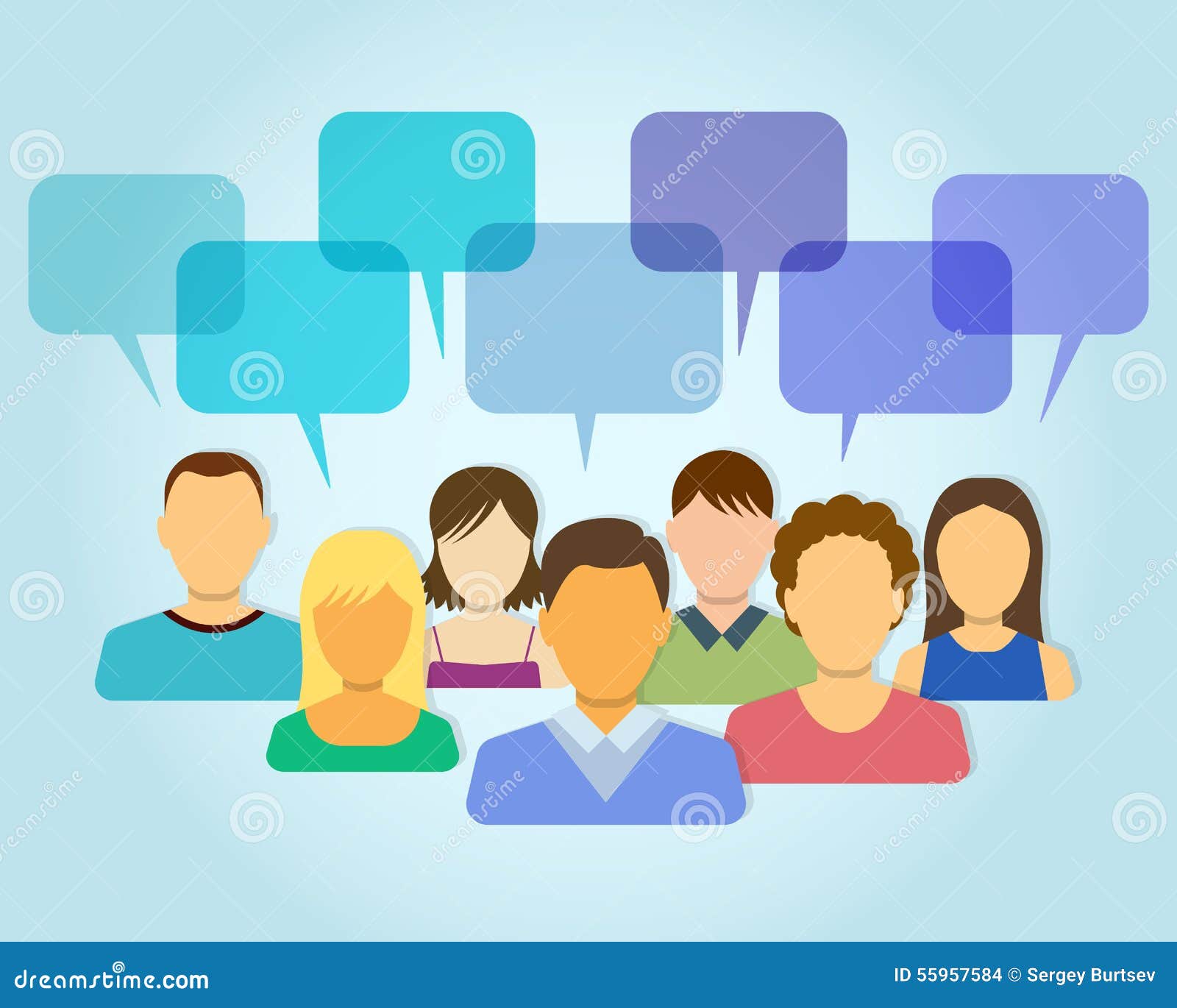 People Icons with Dialogue Bubbles Stock Vector - Illustration of chat ...