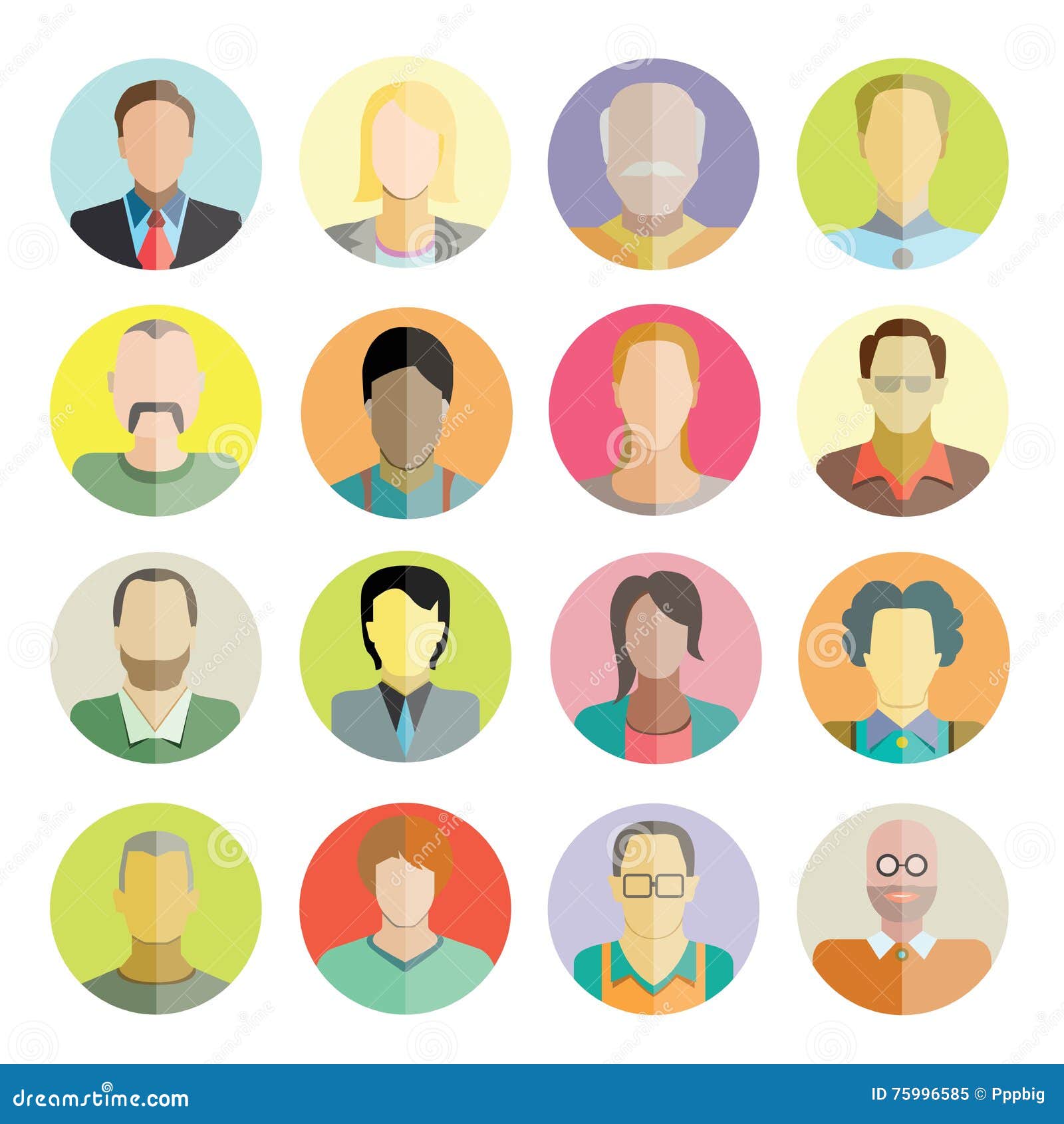 People icons, flat style stock illustration. Illustration of ...