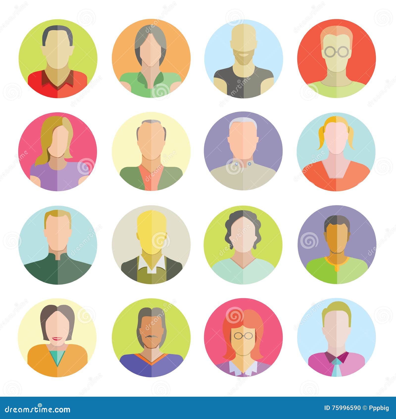 People icons, flat style stock illustration. Illustration of character ...