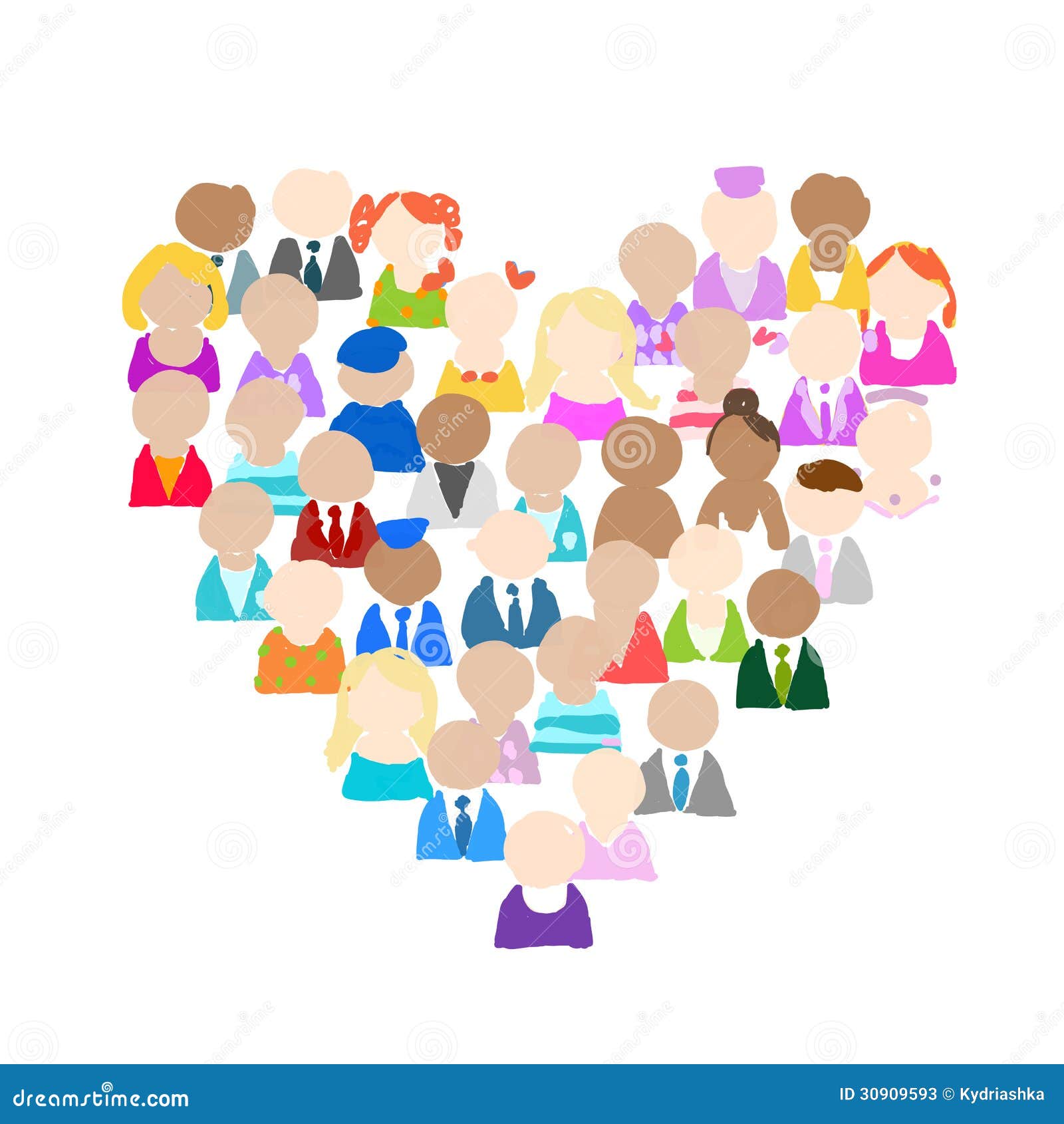 People Icons, Heart Shape for Your Design Stock Vector - Illustration ...