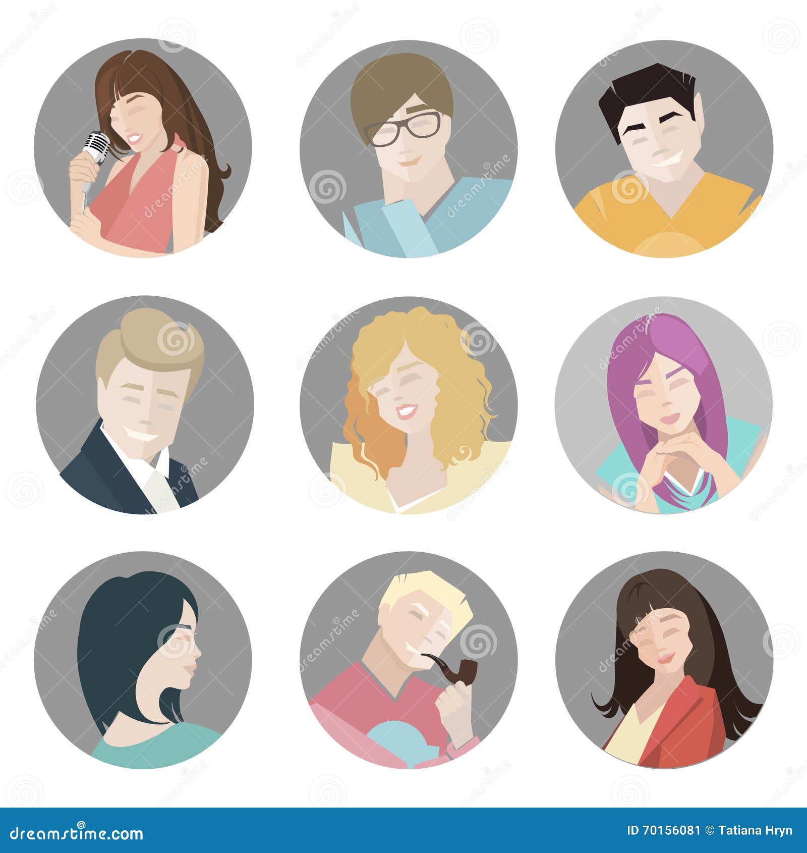 People Icons. People Flat Icons Collection Stock Vector - Illustration ...