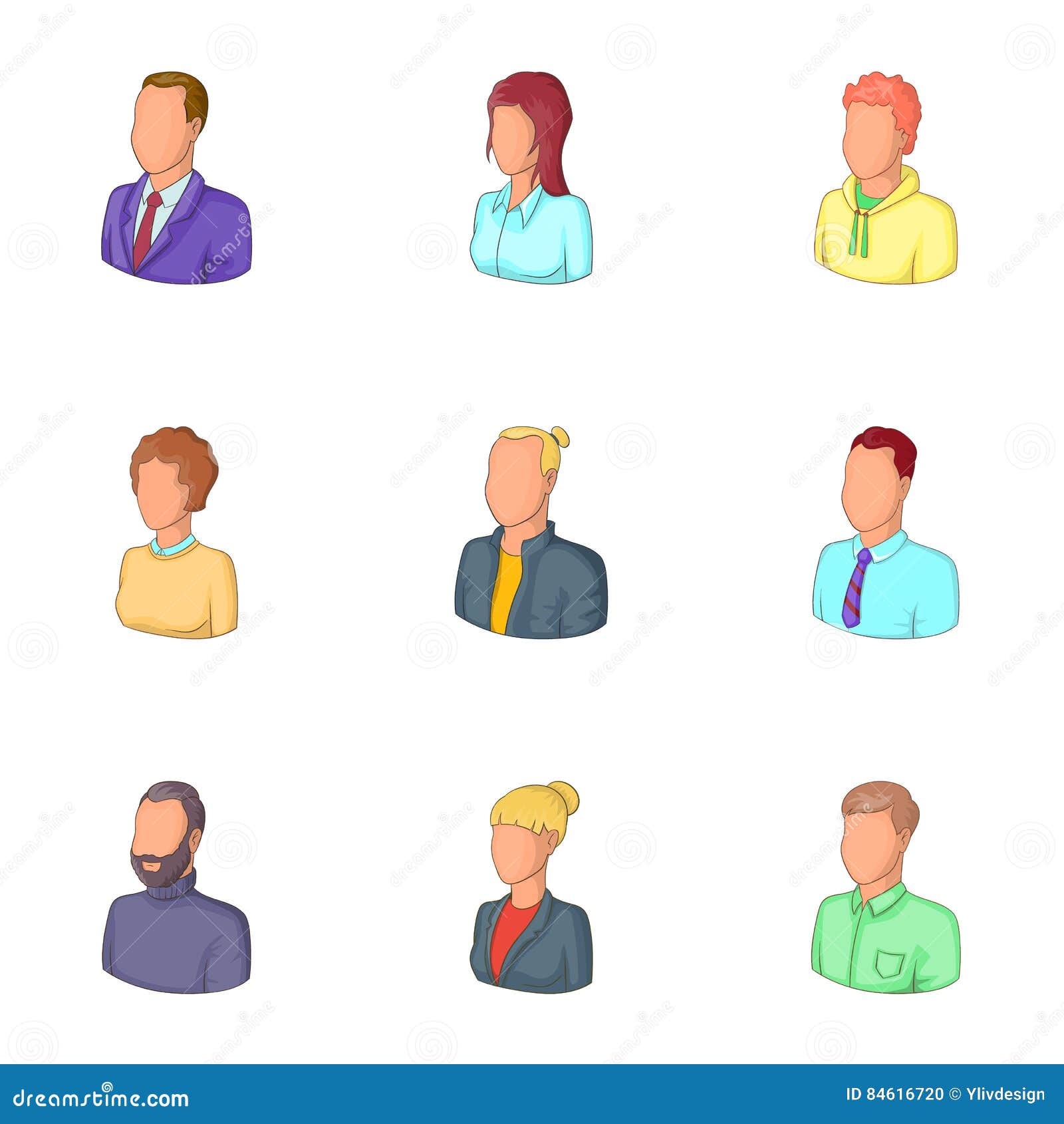 People Icons Set, Cartoon Style Stock Vector - Illustration of cartoon ...