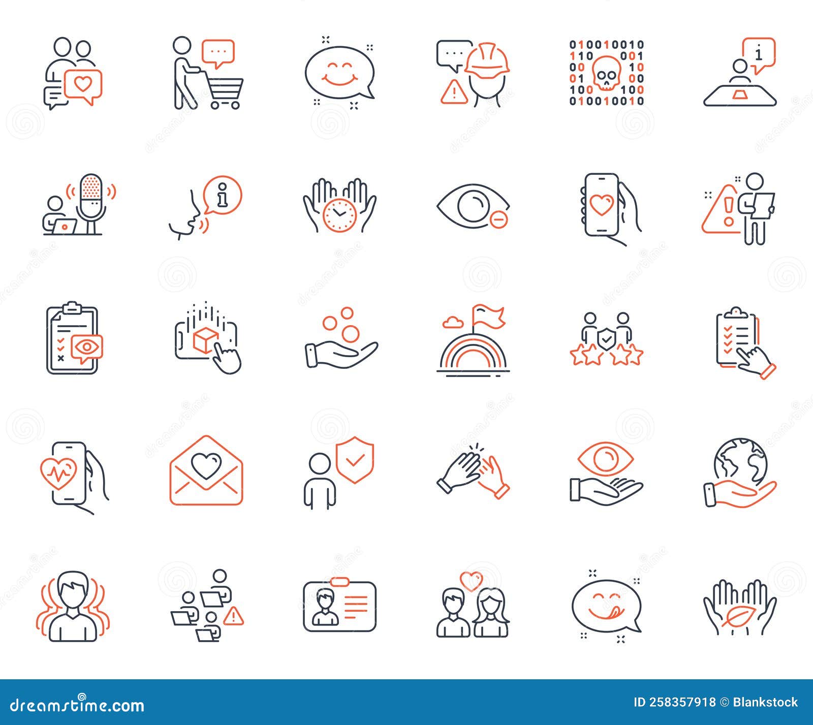 People Icons Set. Included Icon As Health Eye, Binary Code and Security ...