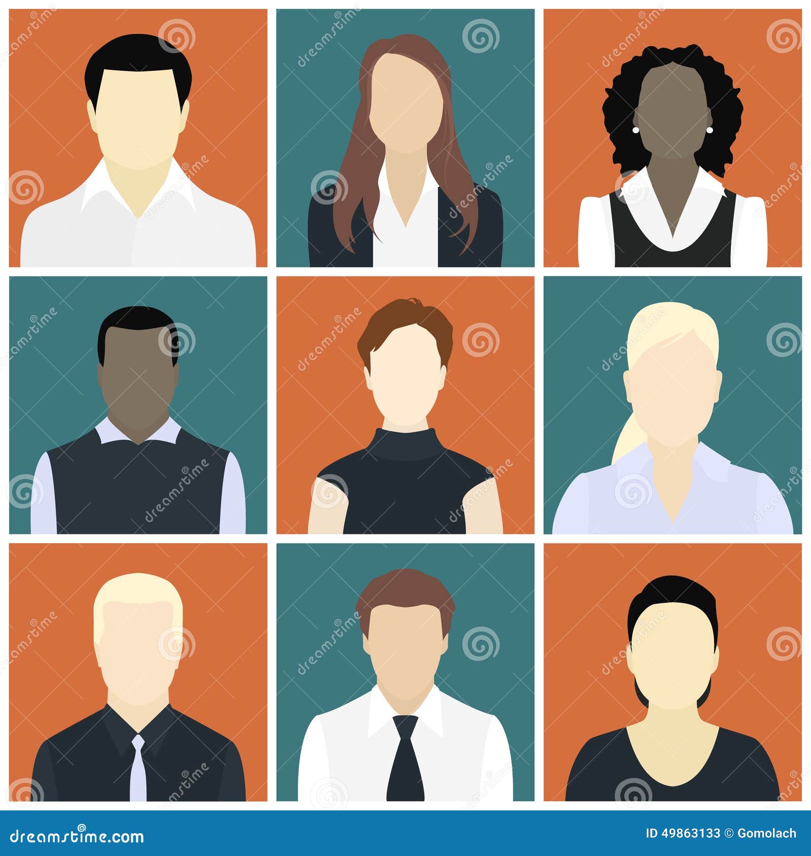 People icons set stock vector. Illustration of avatar - 49863133