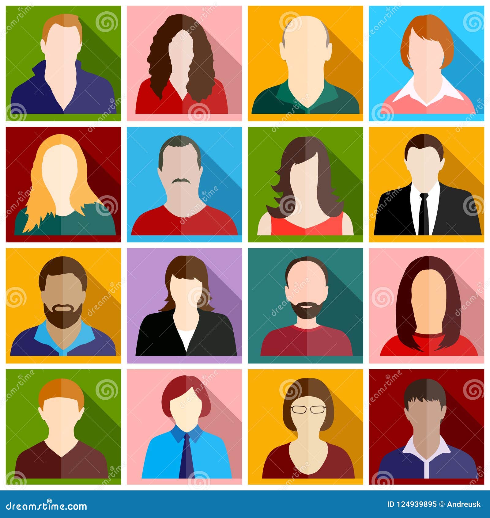 A people icons set stock vector. Illustration of icons - 124939895