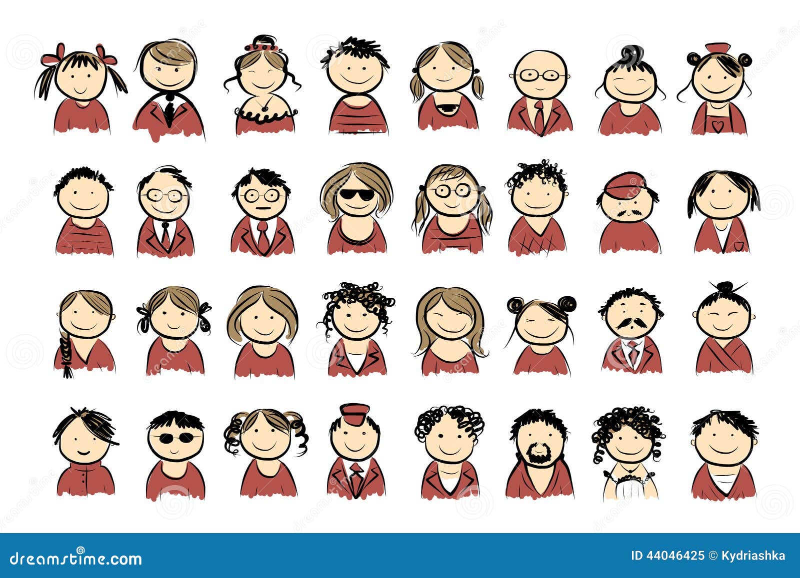 People Icons Sketch for Your Design Stock Vector - Illustration of ...