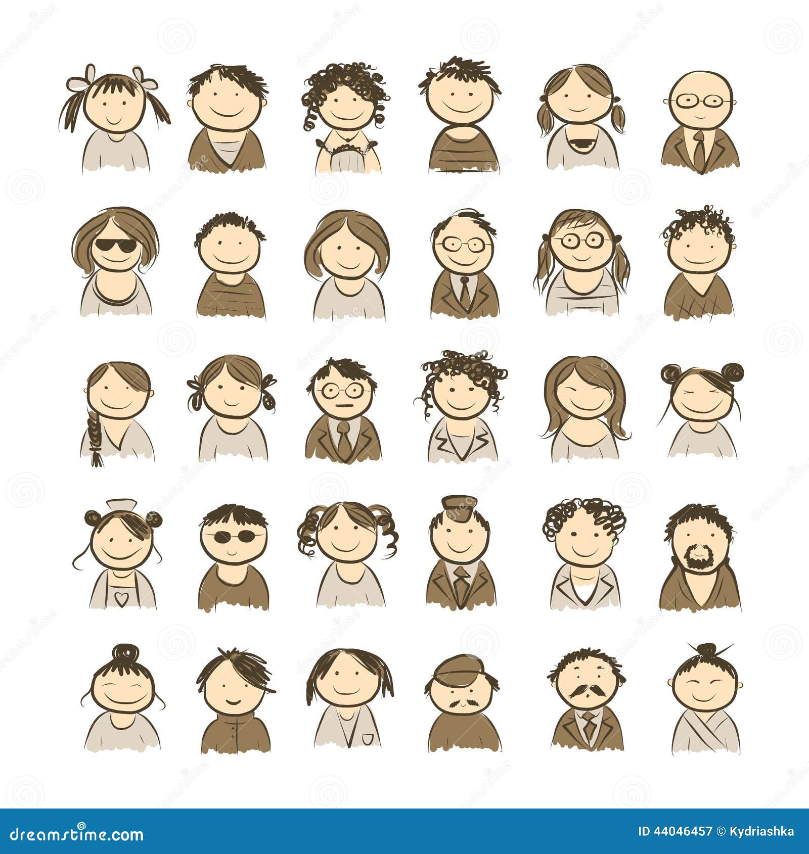 People Icons Sketch for Your Design Stock Vector - Illustration of ...