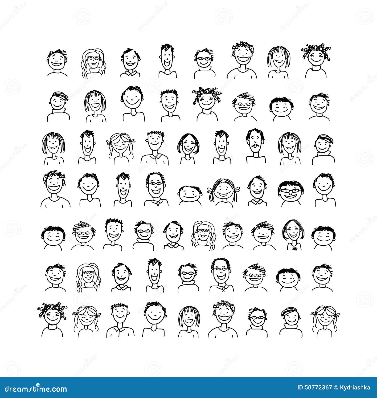 People Icons, Sketch for Your Design Stock Vector - Illustration of ...