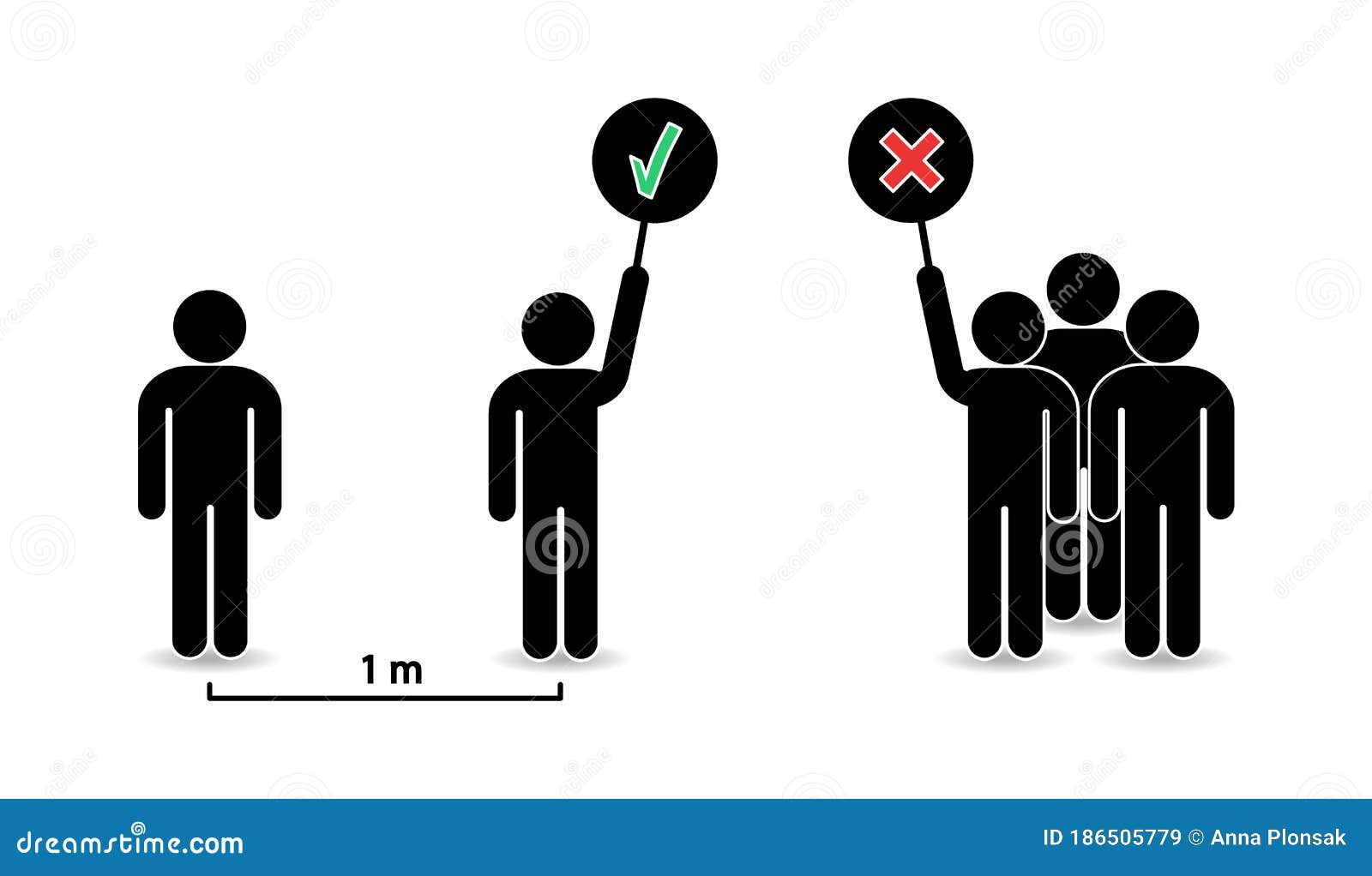 People Icons. Social Distance. Keep Save Distancing. Avoid Crowd and ...