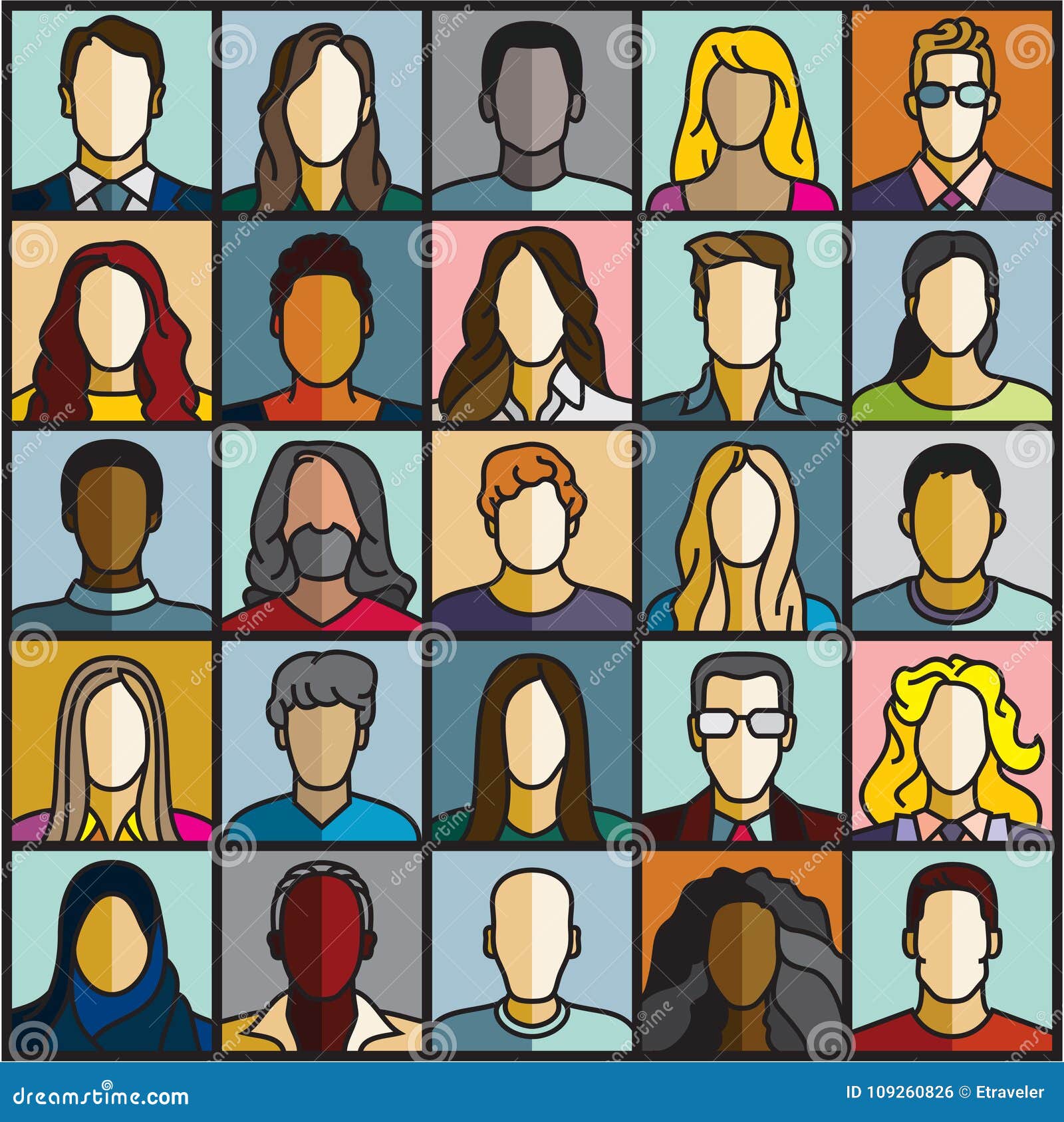 People icons set stock vector. Illustration of girl - 109260826