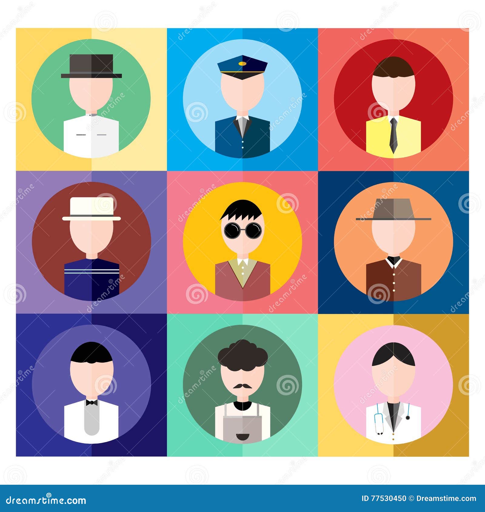 People icons vector stock vector. Illustration of color - 77530450