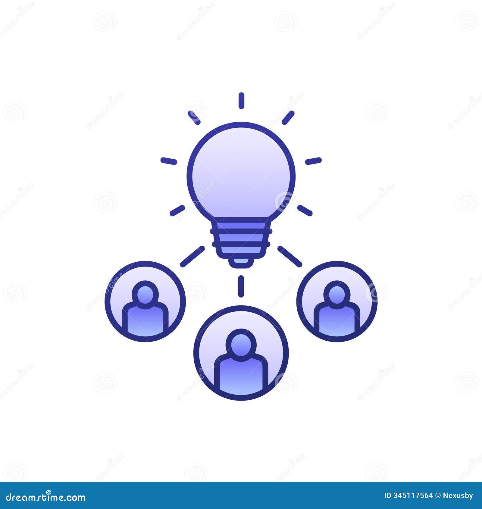 People with an Idea Icon with Outline Stock Illustration - Illustration ...