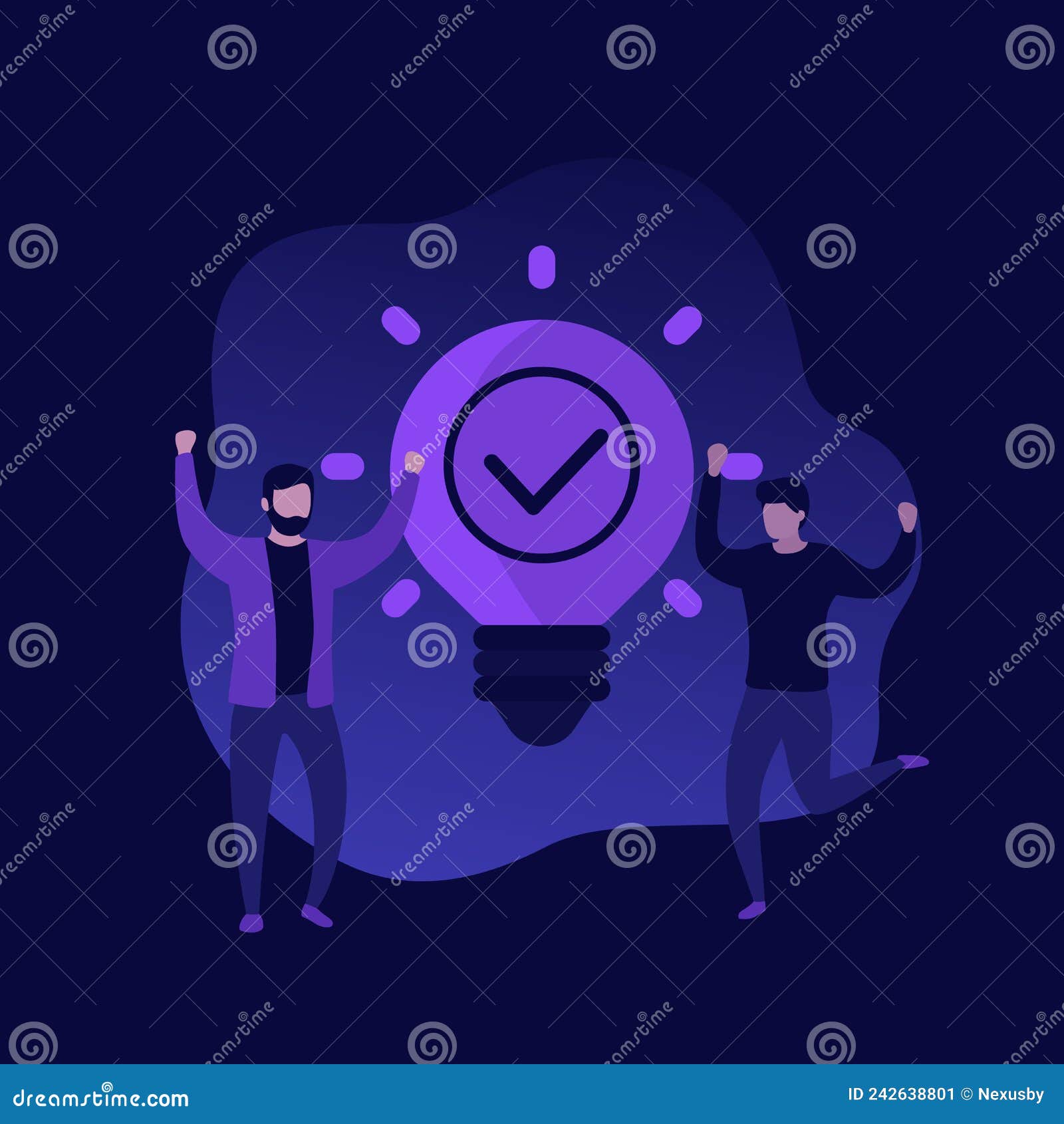 People and an Idea, Invention Vector Concept Stock Vector ...