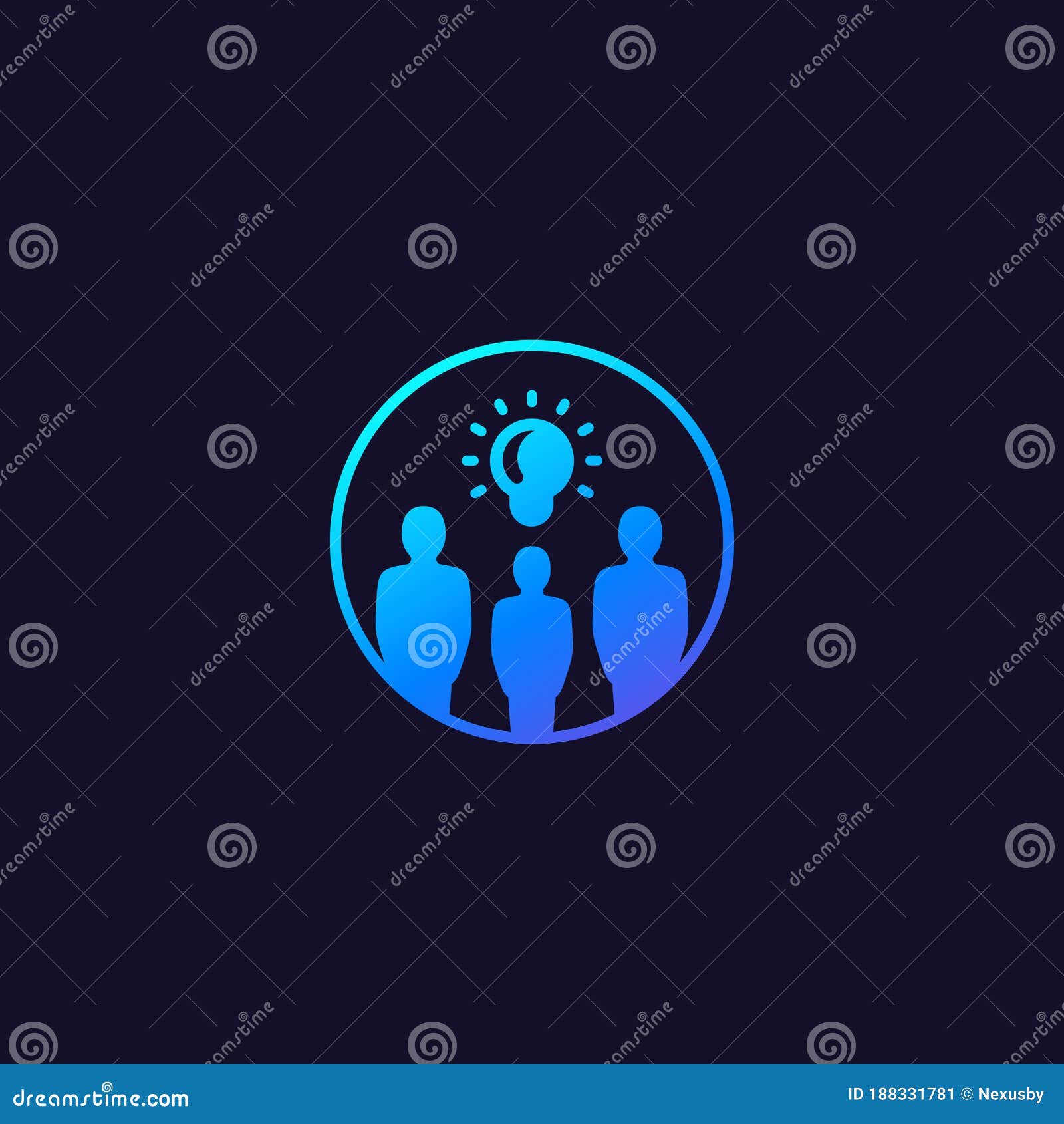 People with Ideas Icon with Gradient Stock Vector - Illustration of ...