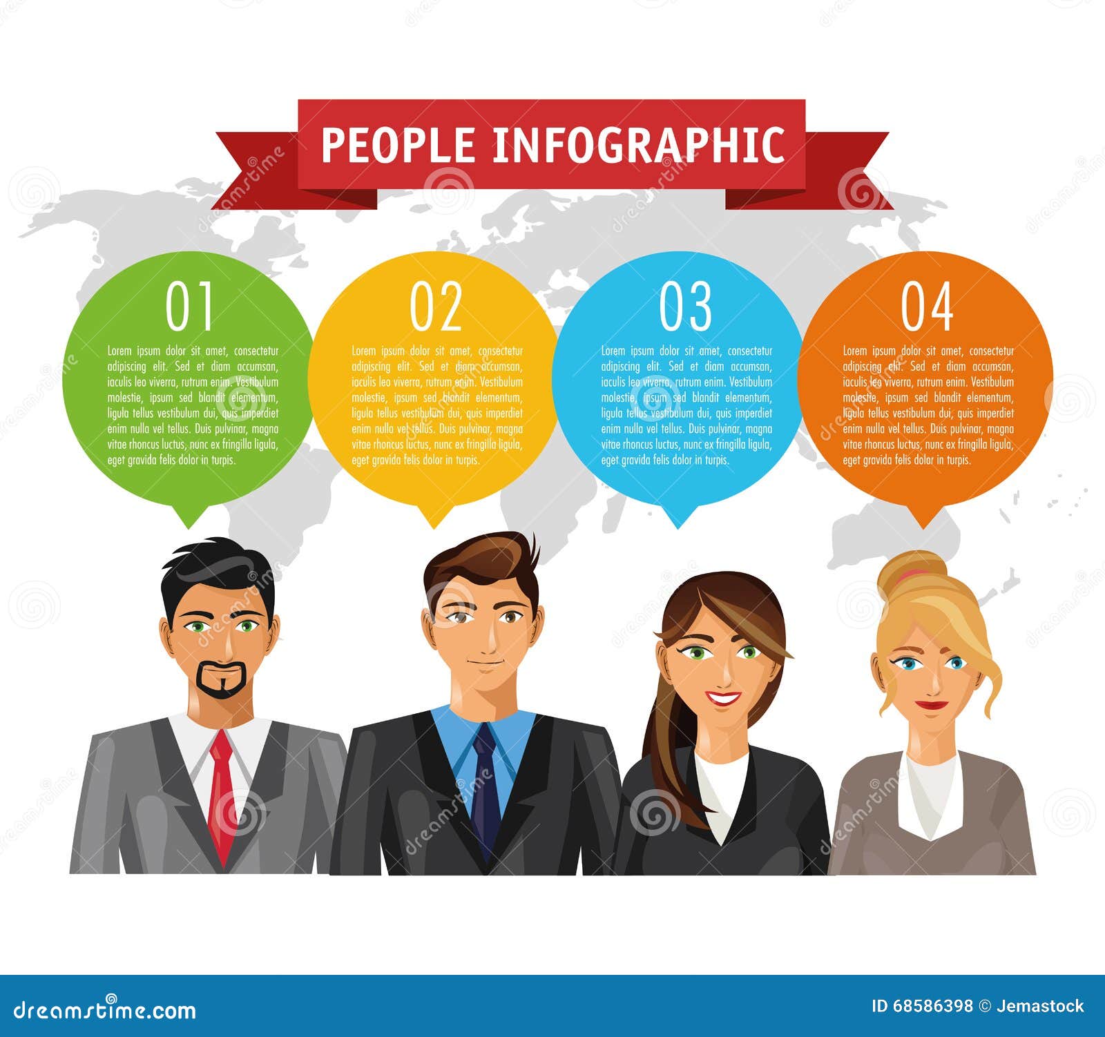 People infographic design stock vector. Illustration of template - 68586398