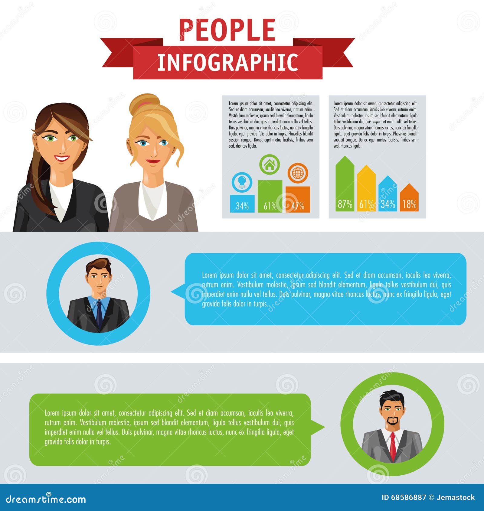 People infographic design stock vector. Illustration of business - 68586887