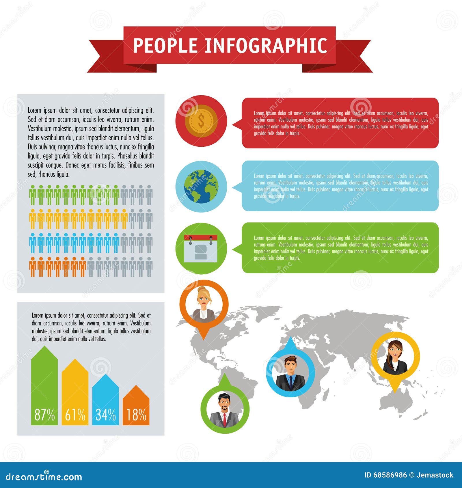 People infographic design stock vector. Illustration of infographic ...