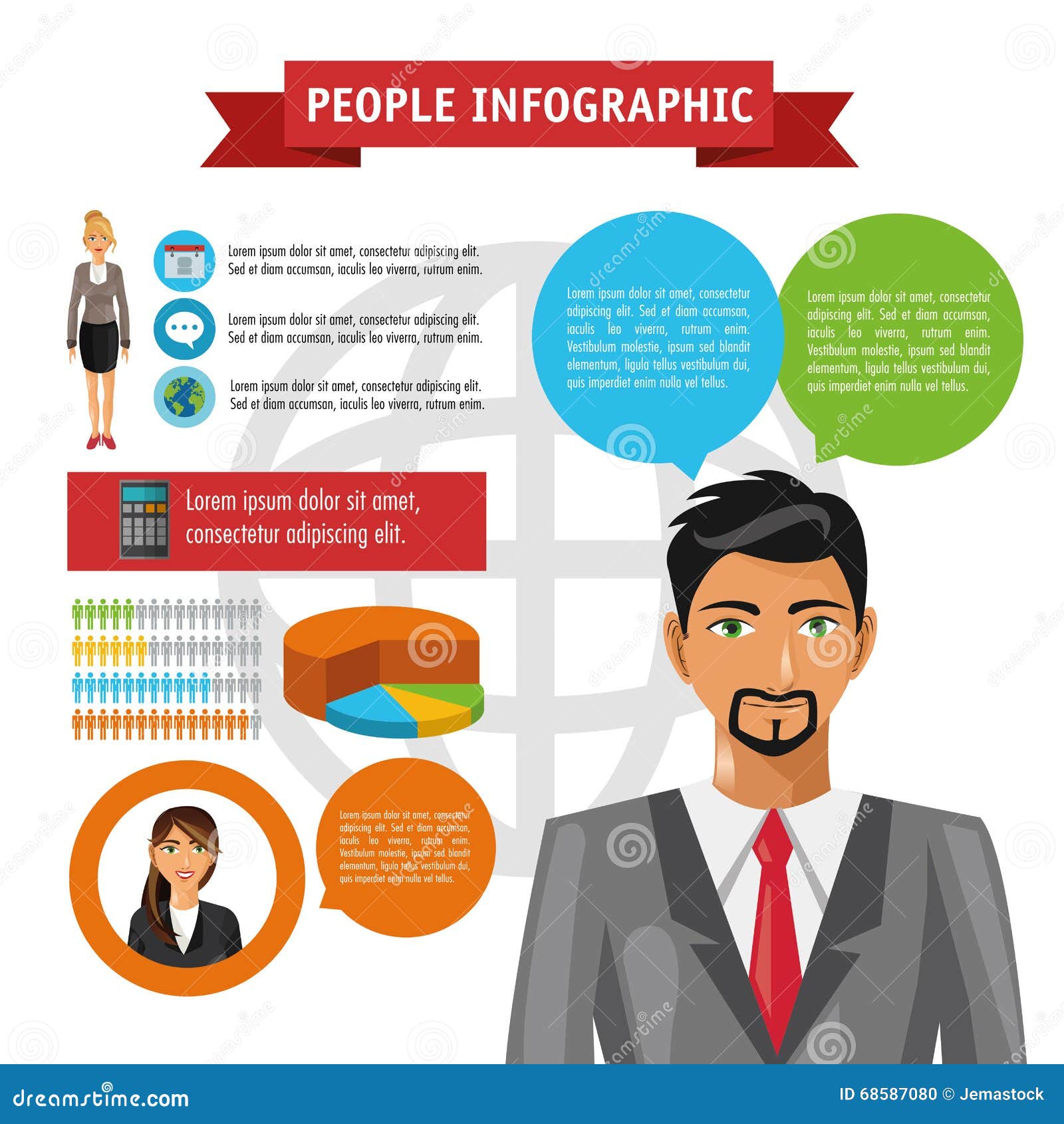 People infographic design stock vector. Illustration of data - 68587080