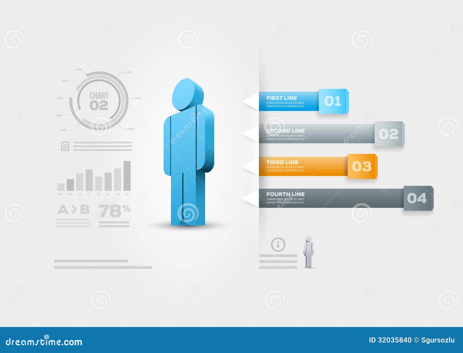 People Infographic 4 Steps Vector Illustration | CartoonDealer.com ...