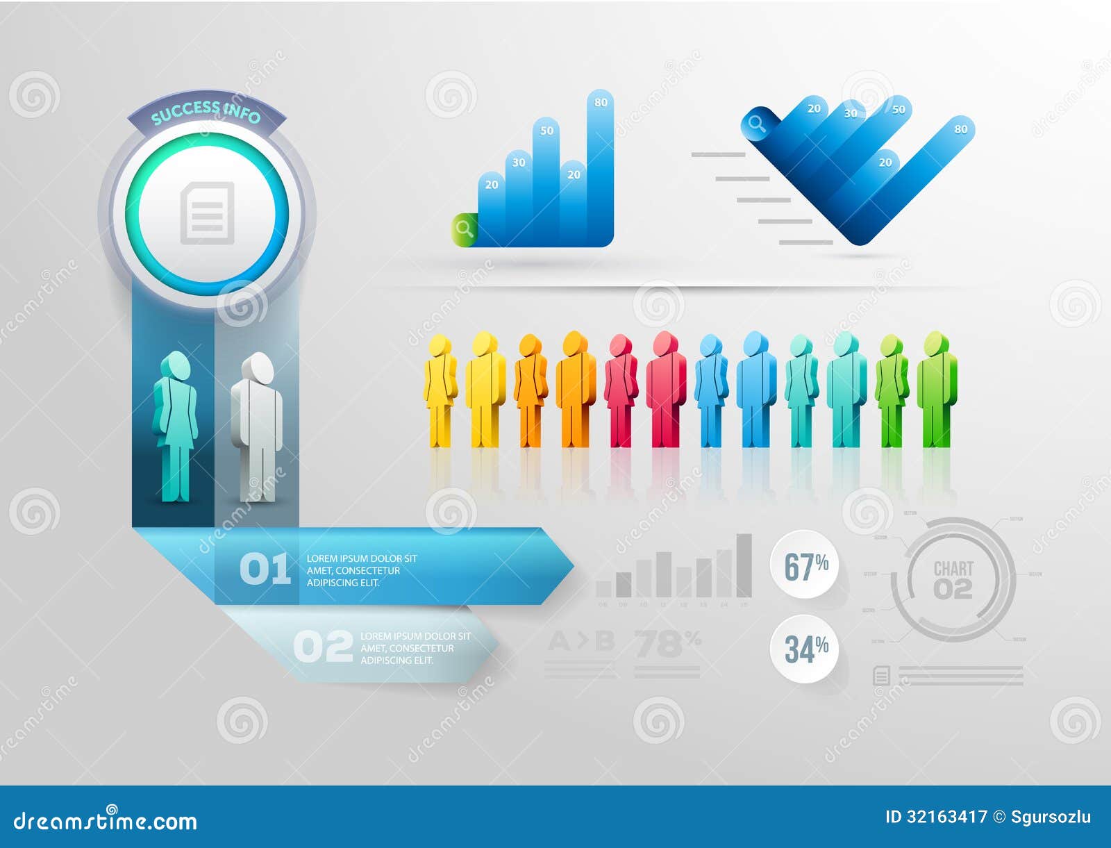 People Infographic 4 Steps Vector Illustration | CartoonDealer.com ...