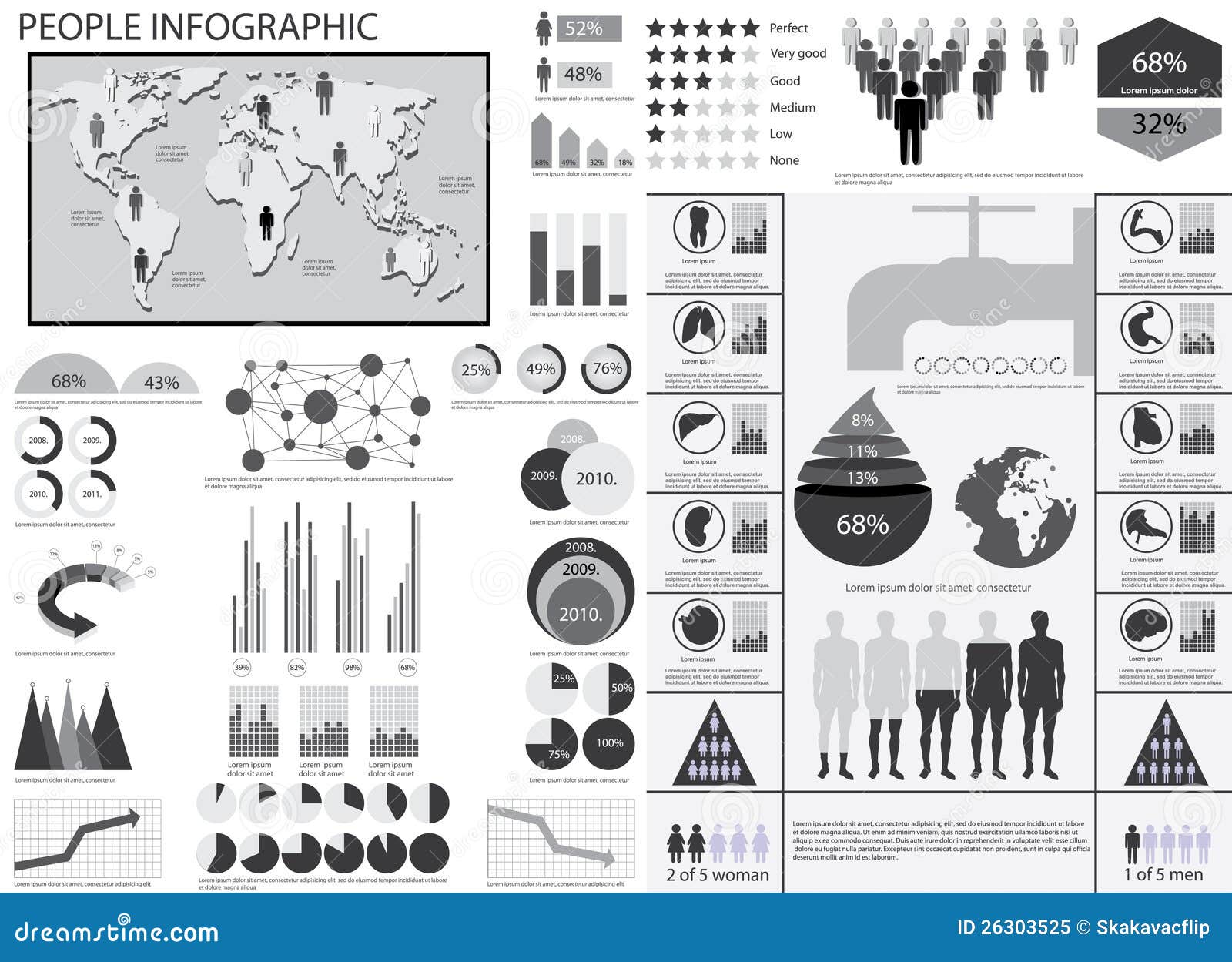 People Infographic Vector Illustration. Stock Vector - Illustration of ...