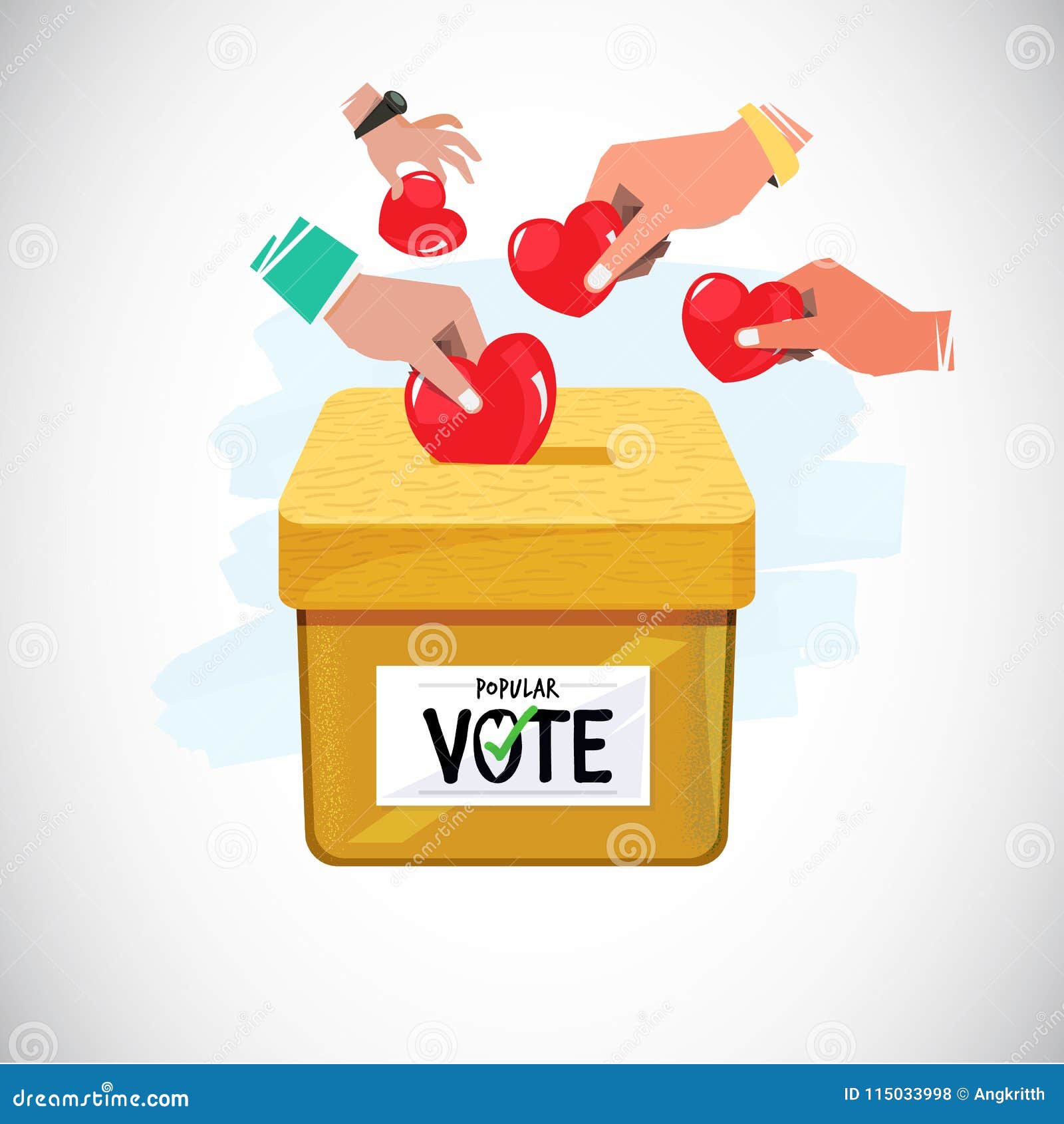 People Insert Heart in Box . Popular Vote - Vector Stock Vector ...