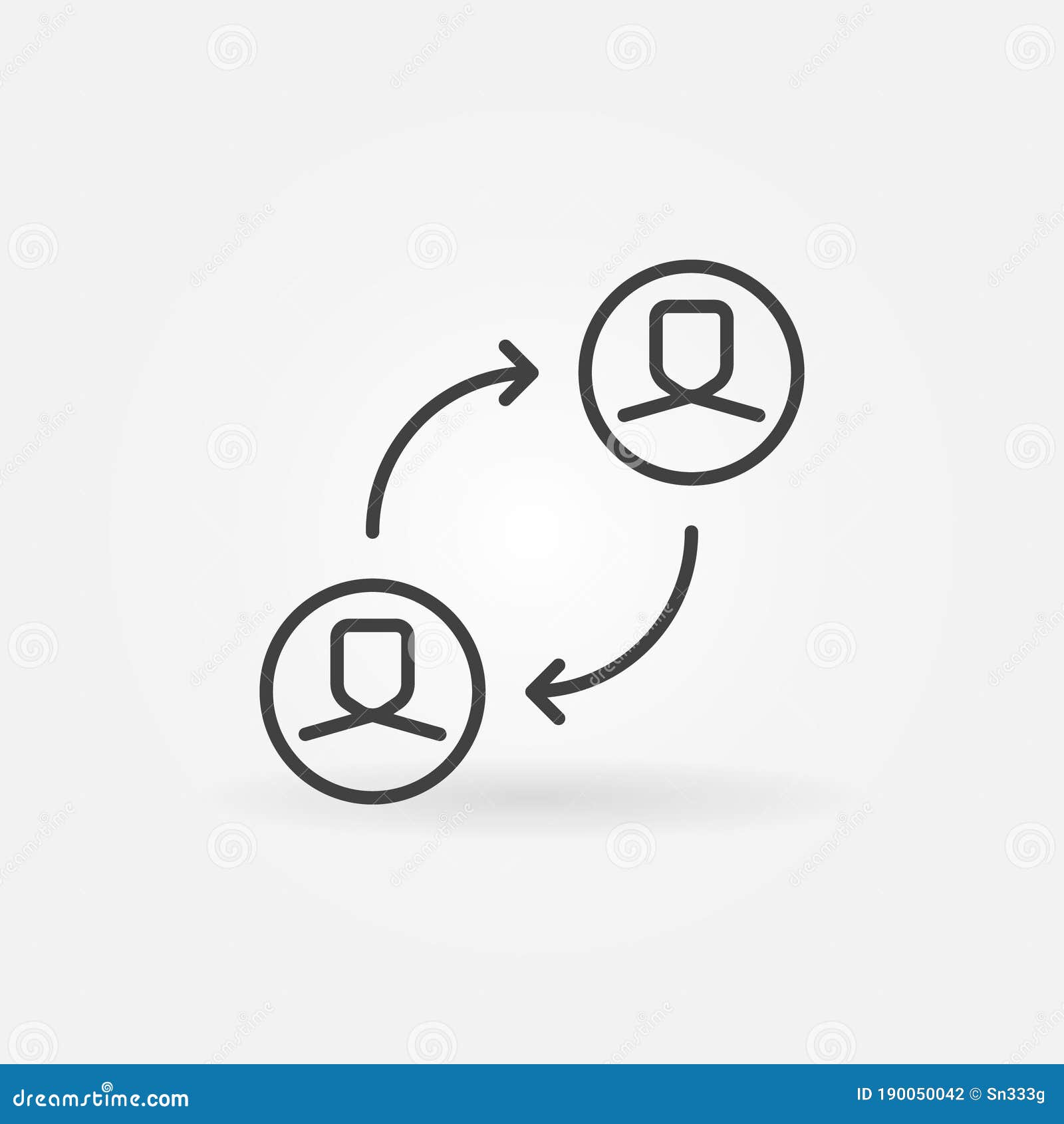 People Inside Circle with Arrows Line Icon. Partnership Symbol Stock ...