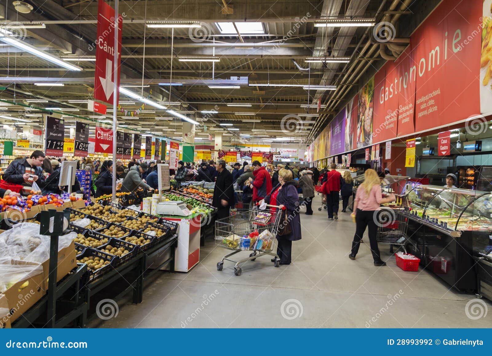 People inside hypermarket editorial photography. Image of cart - 28993992