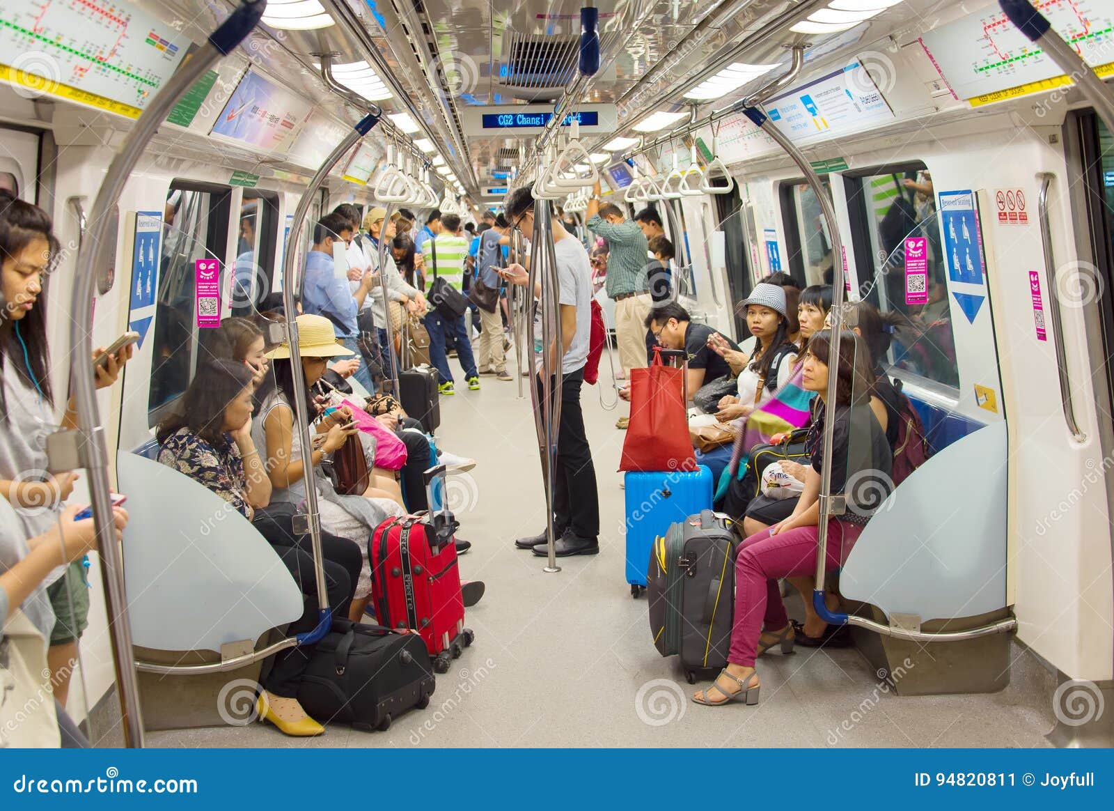 People Inside Metro Train. Singapore Editorial Photo - Image of public ...
