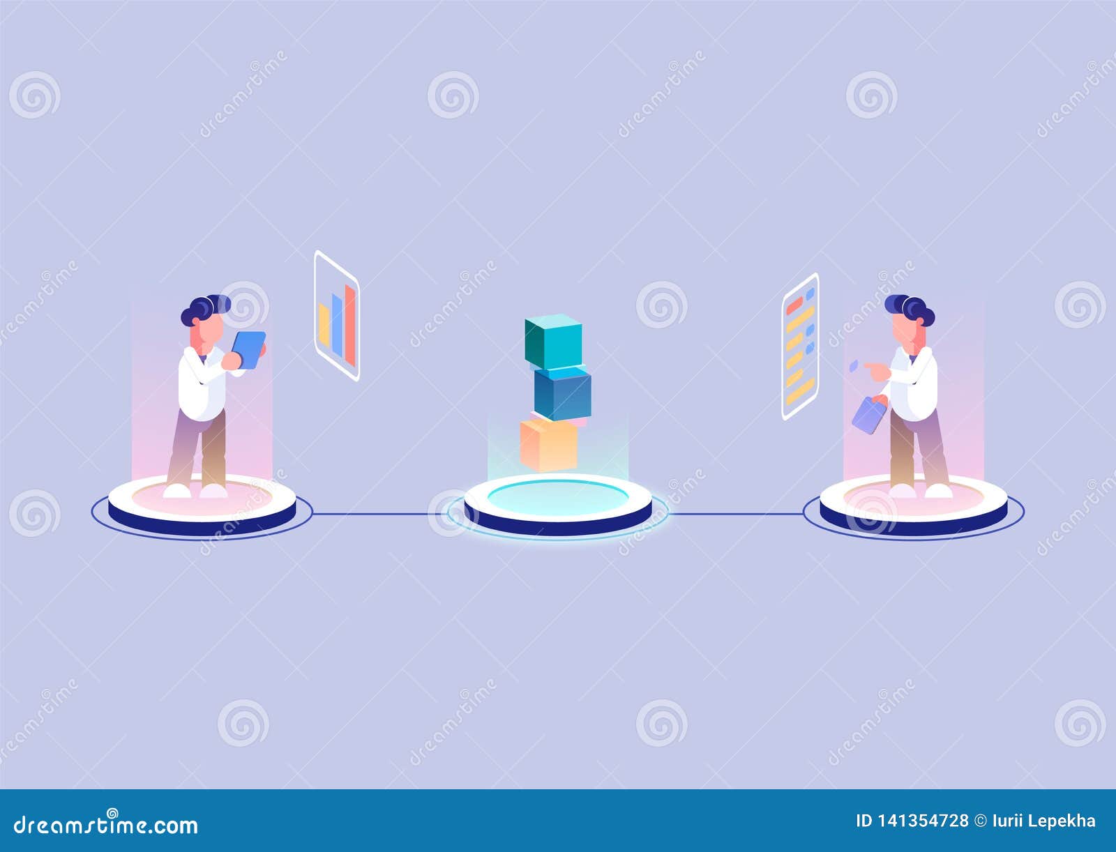 People Interacting with Charts and Analyzing Statistics. Data ...