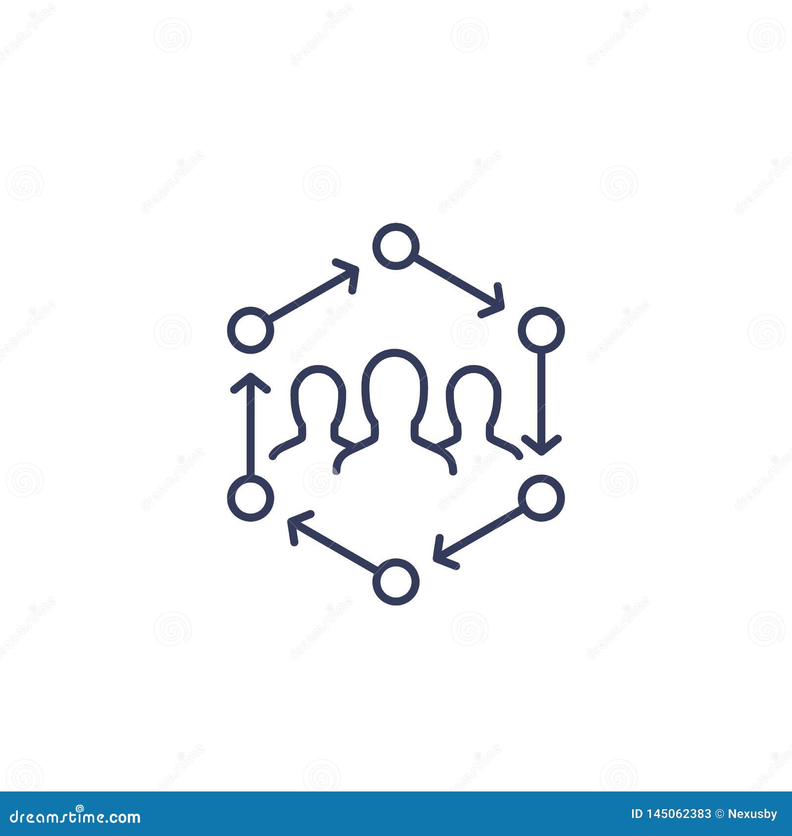 People Interacting, Line Icon Stock Vector - Illustration of ...