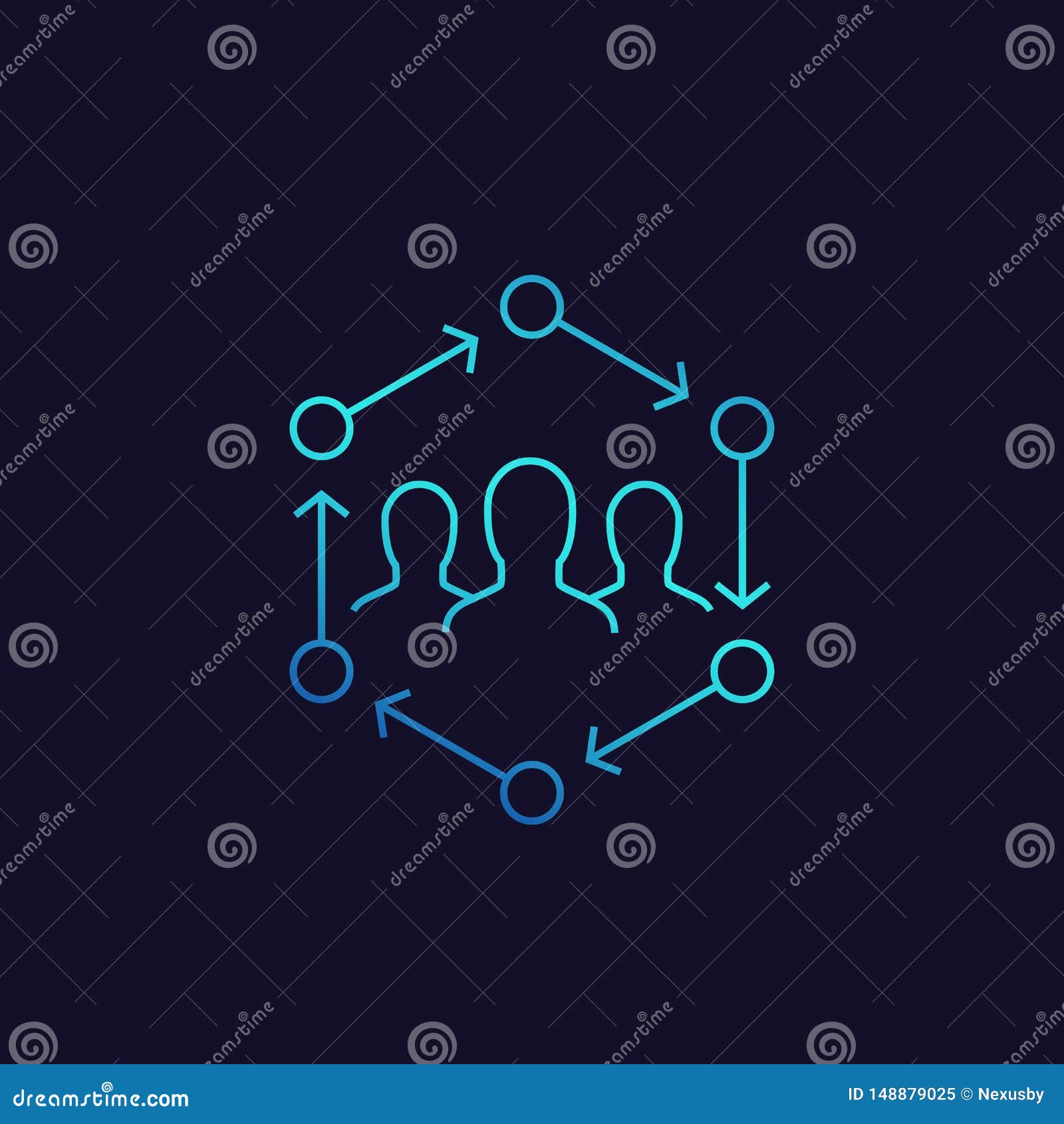 People Interacting, Vector Linear Icon Stock Vector - Illustration of ...
