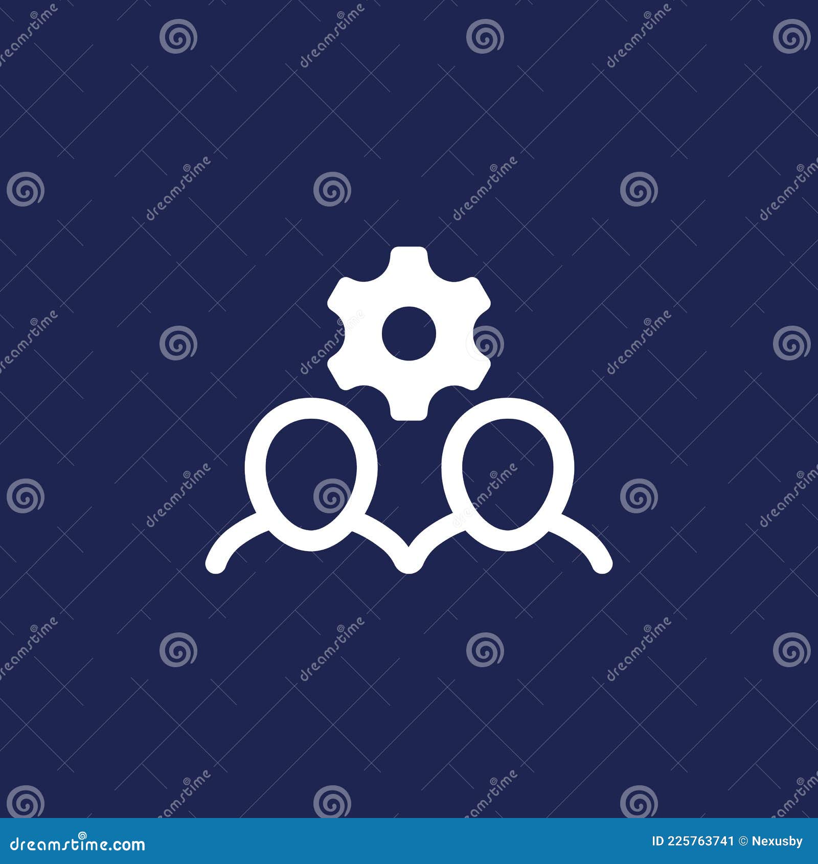 People Interaction Icon with Gear Stock Vector - Illustration of ...