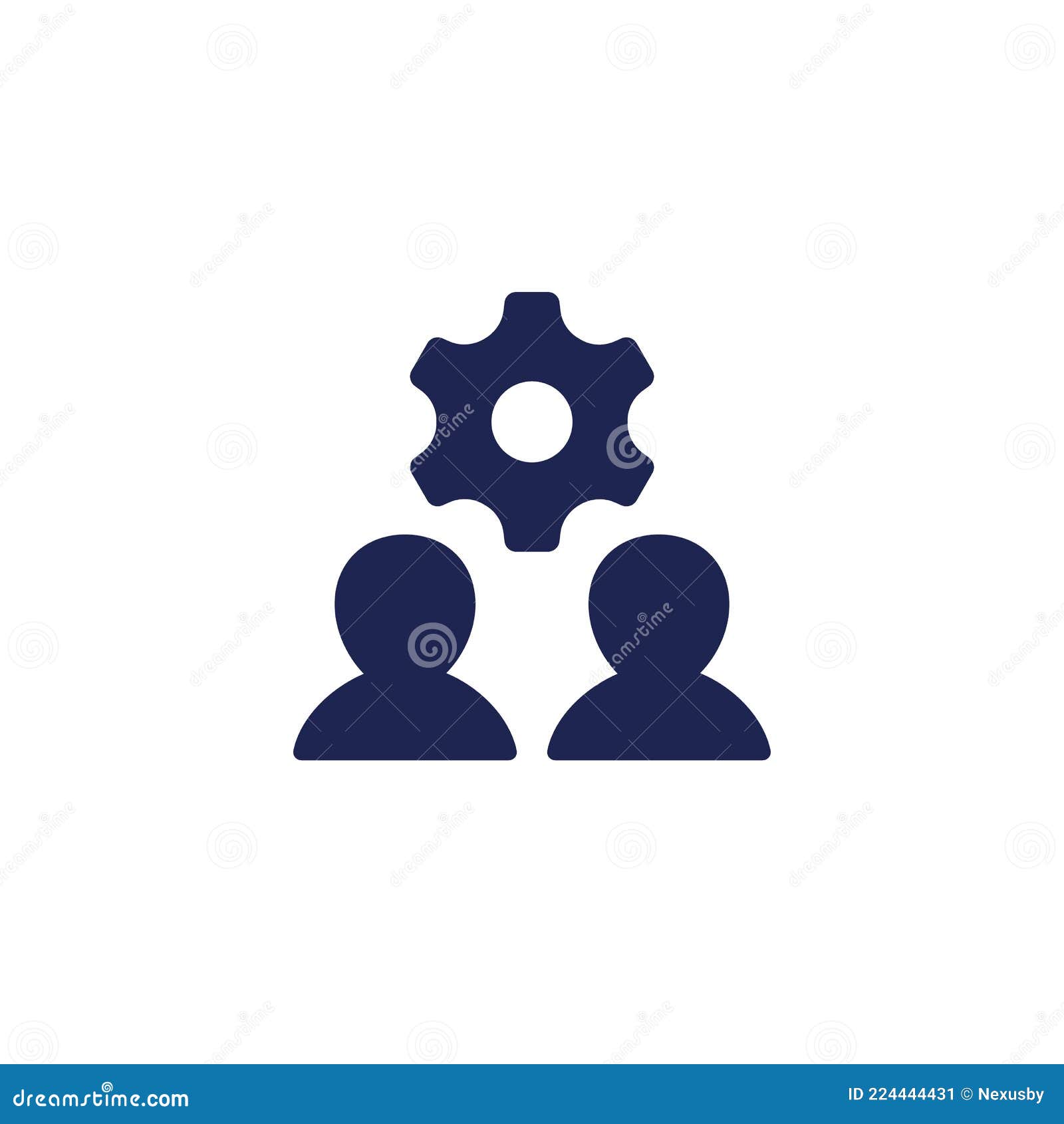 People Interaction Icon with Gear and Users Stock Vector - Illustration ...