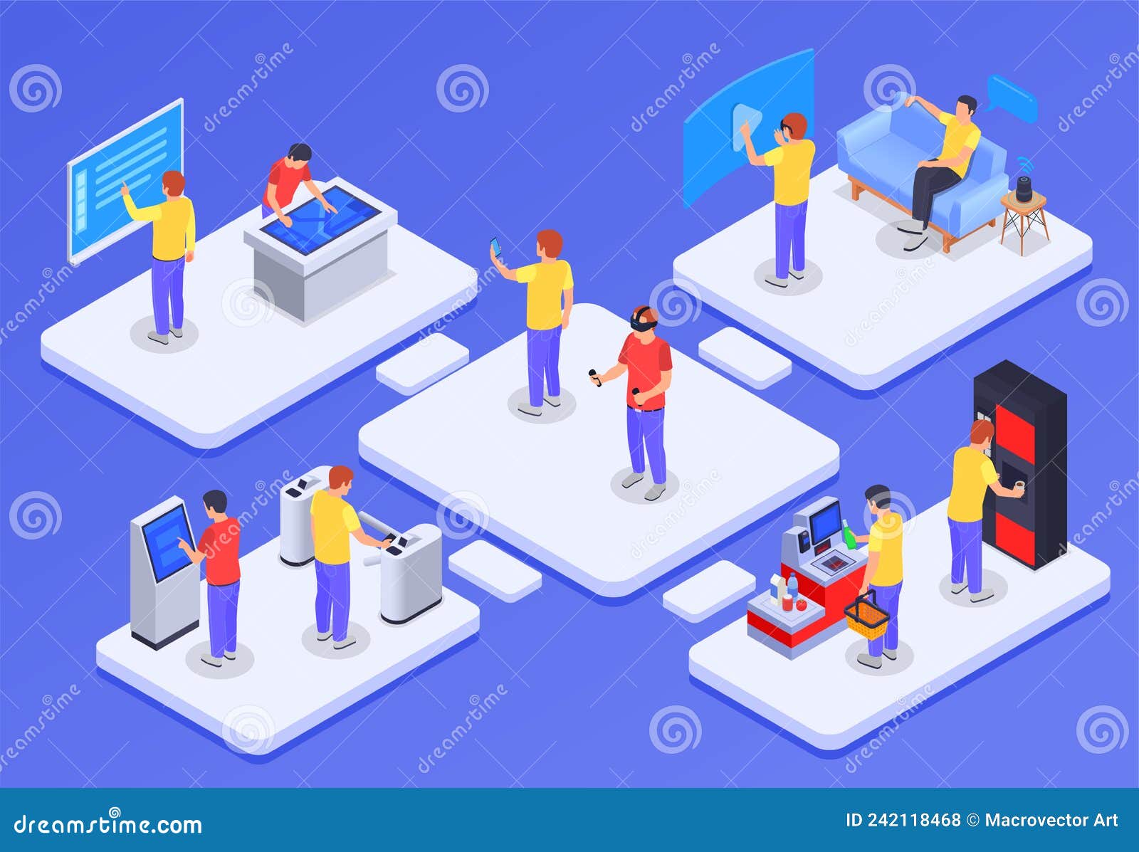 People and Interfaces Concept Stock Vector - Illustration of monitor ...