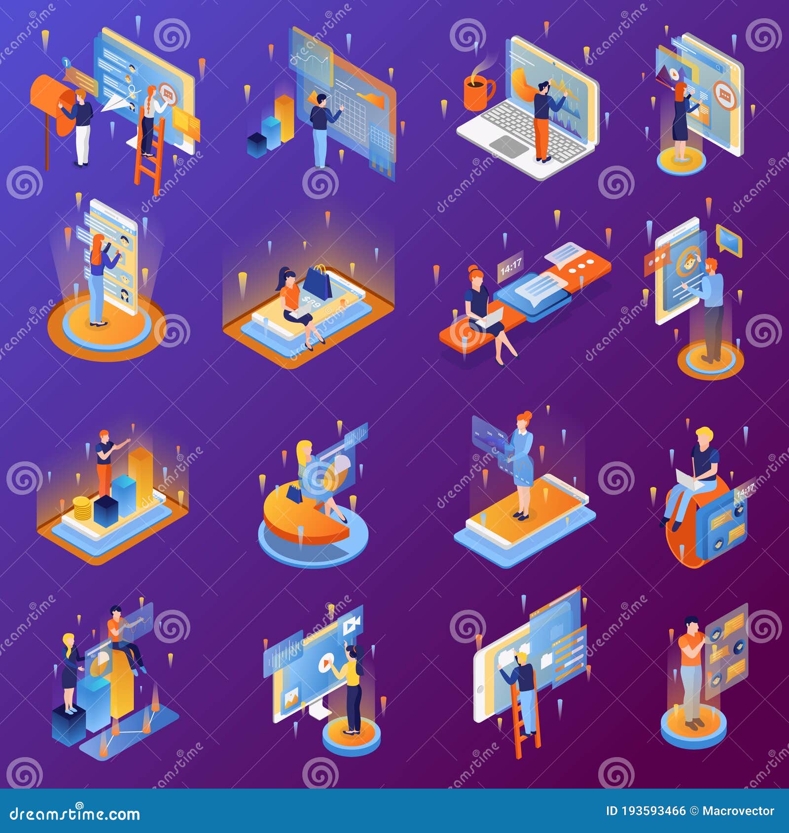 People and Interfaces Icons Stock Illustration - Illustration of ...