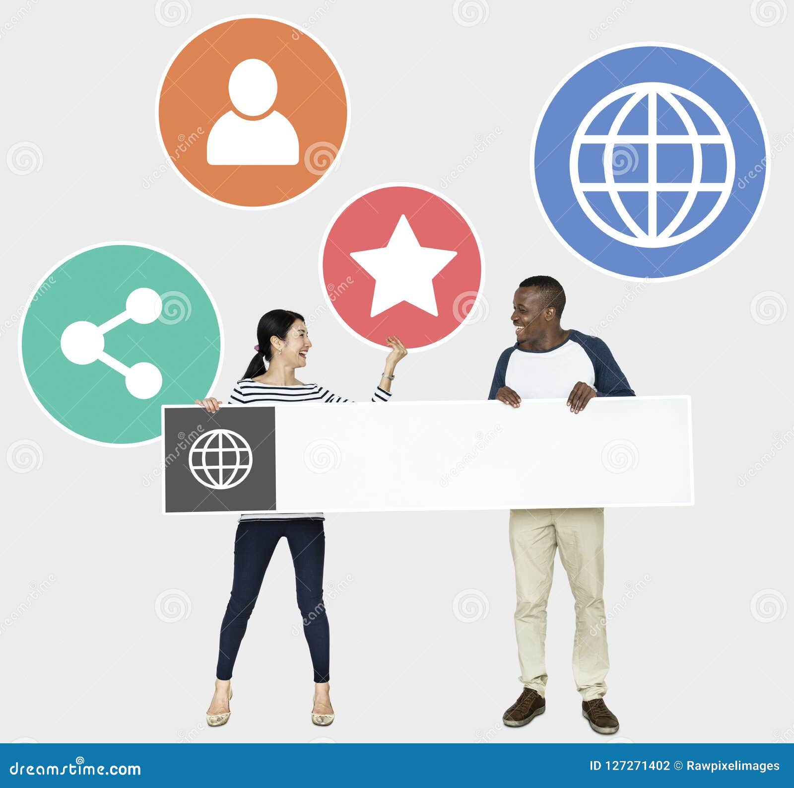 People with an Internet Browser Icons Stock Illustration - Illustration ...