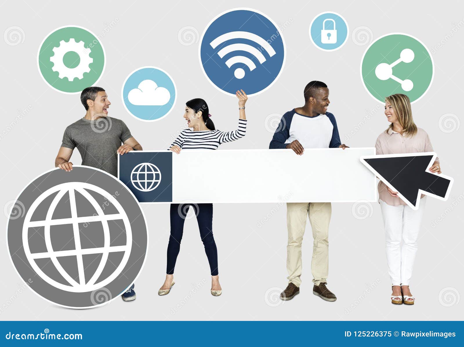 People with an Internet Browser Stock Image - Image of protection ...