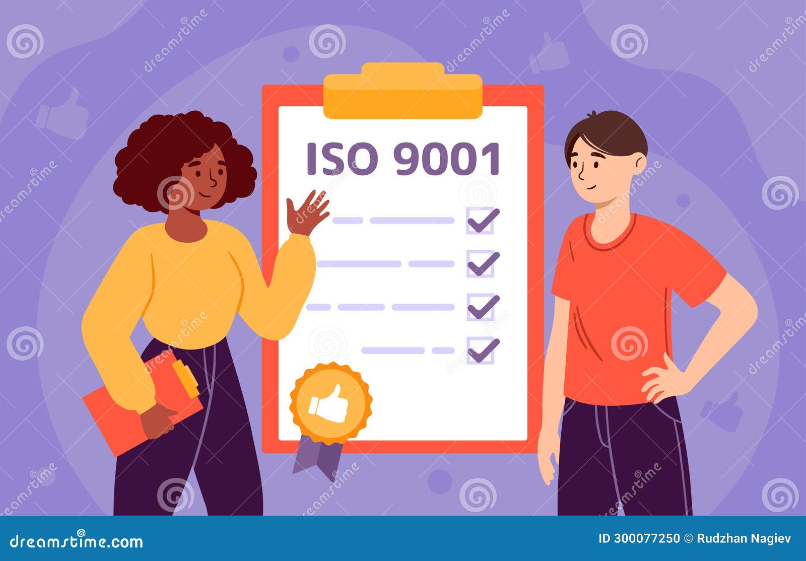 People with Iso Certification Vector Stock Illustration - Illustration ...