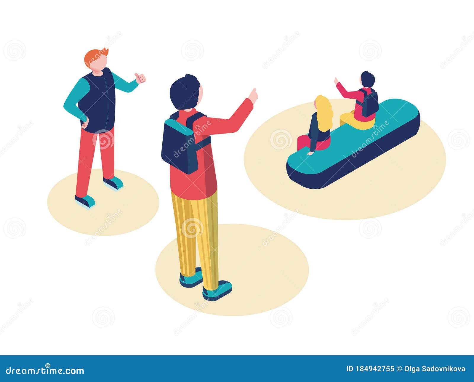 People in isometric view. stock vector. Illustration of static - 184942755