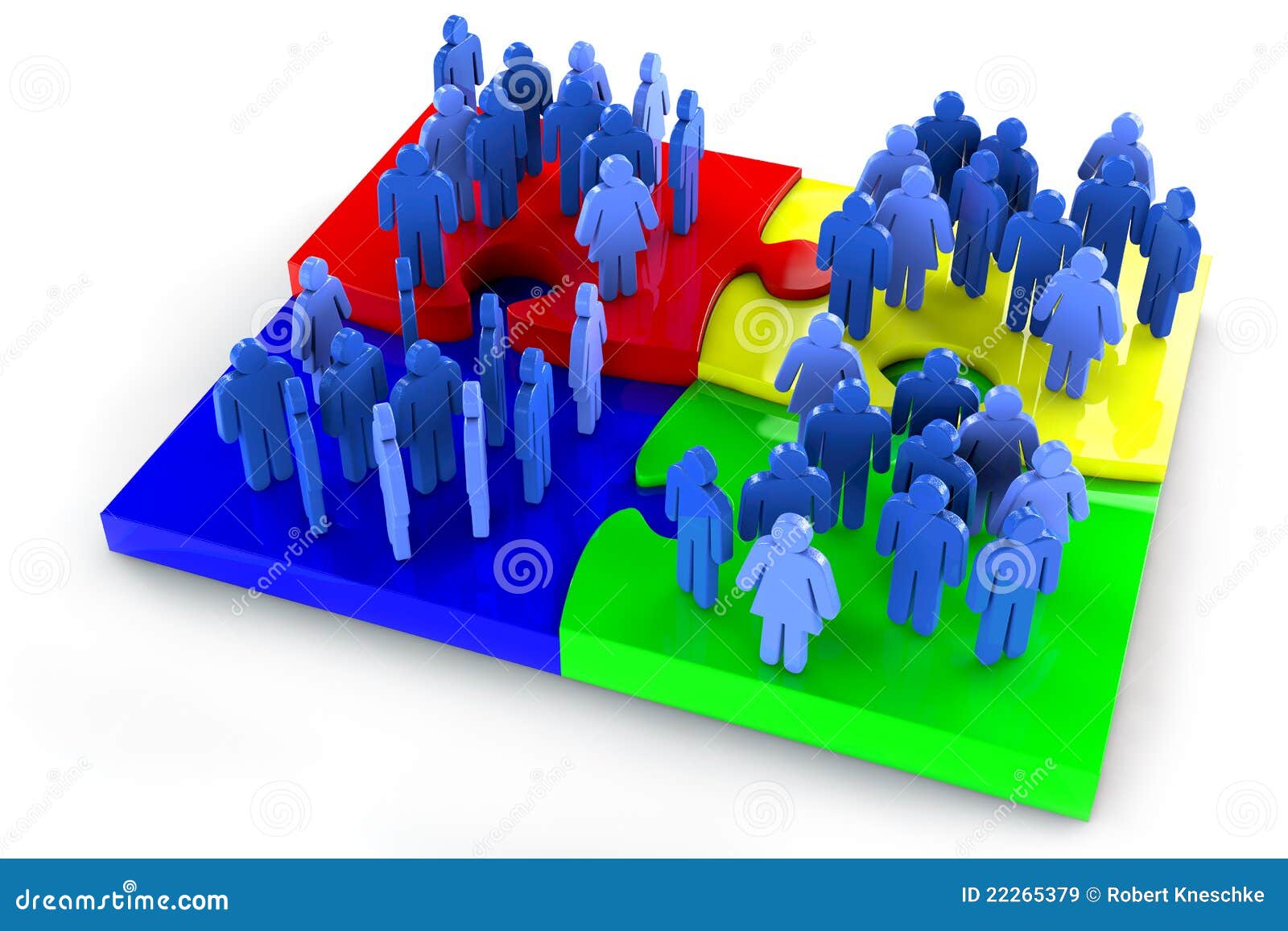 People on Jigsaw Puzzle Pieces Stock Illustration - Illustration of ...